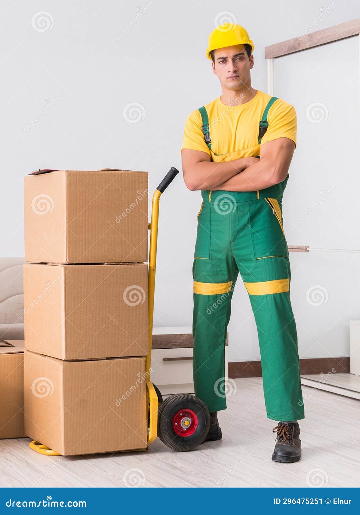 Transportation Worker Delivering Boxes To House Stock Image - Image of ...