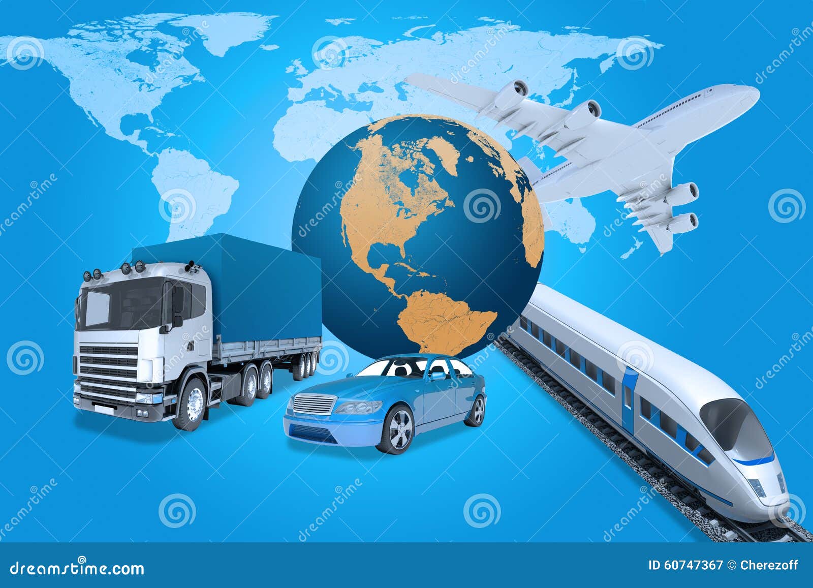 Transporte Con El Mapa Del Mundo Stock de ilustración - Ilustración de ...