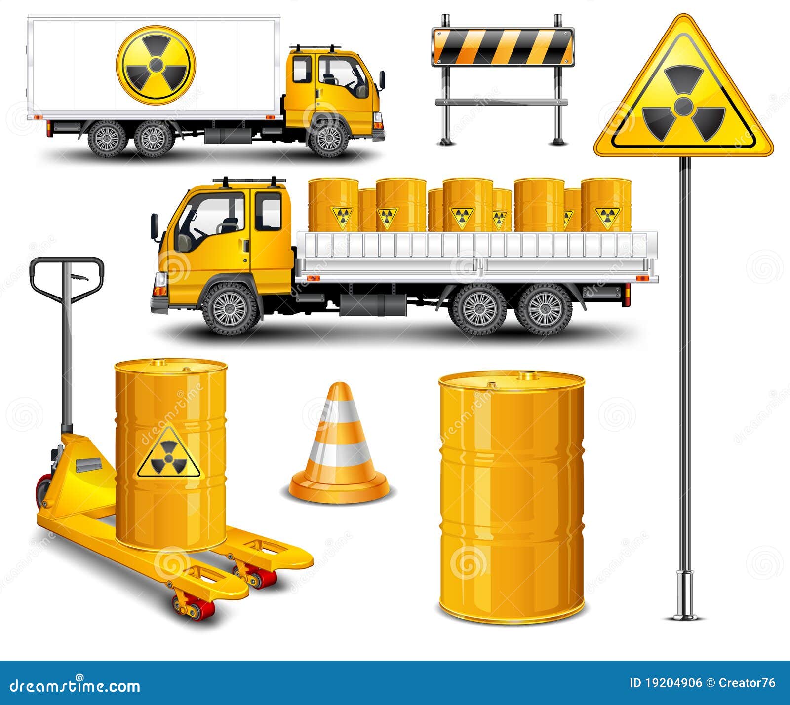 Transporte Con Los Desechos Radioactivos Ilustración del Vector ...
