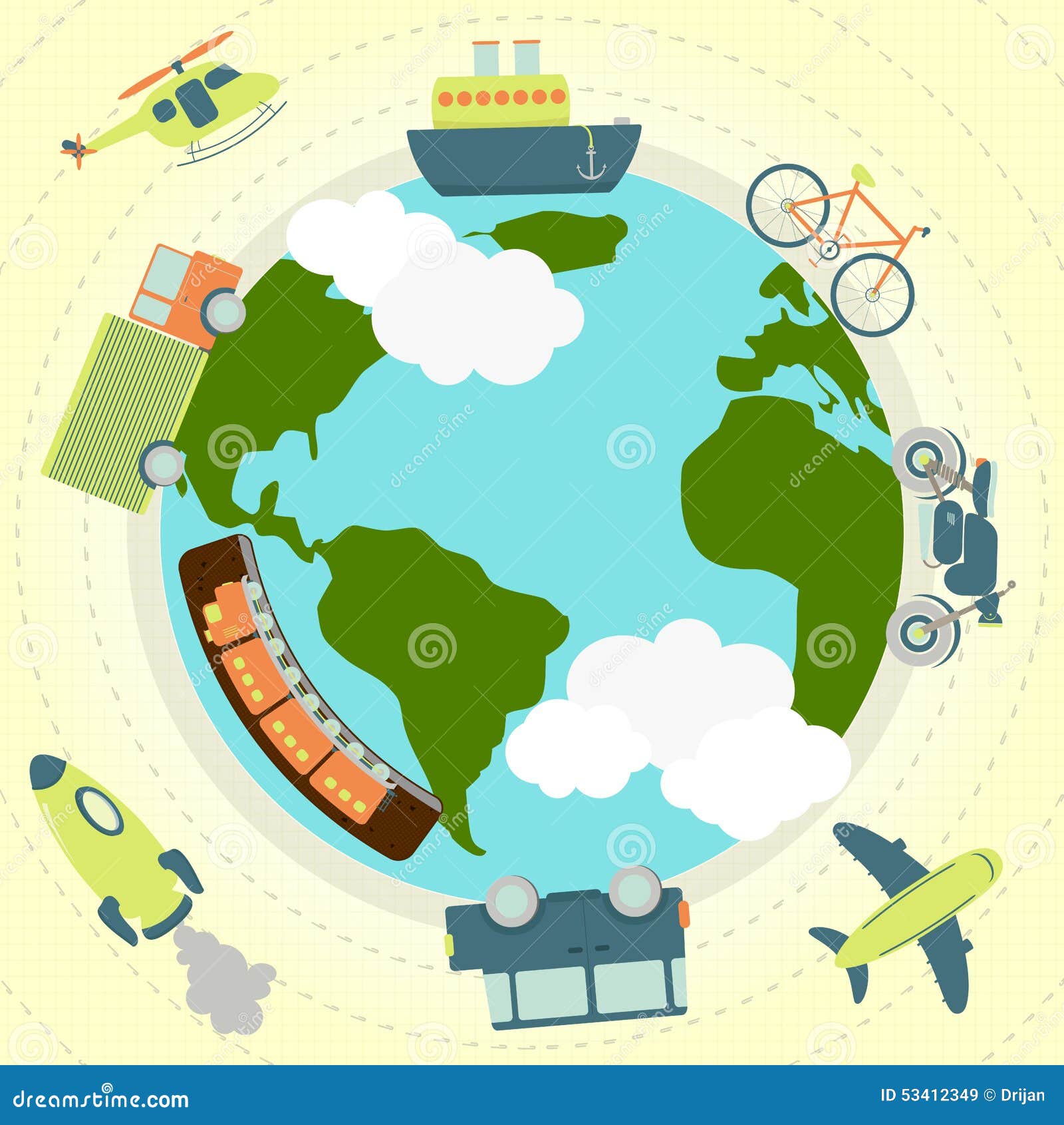Transporte En Todo El Mundo Ilustración del Vector - Ilustración de ...