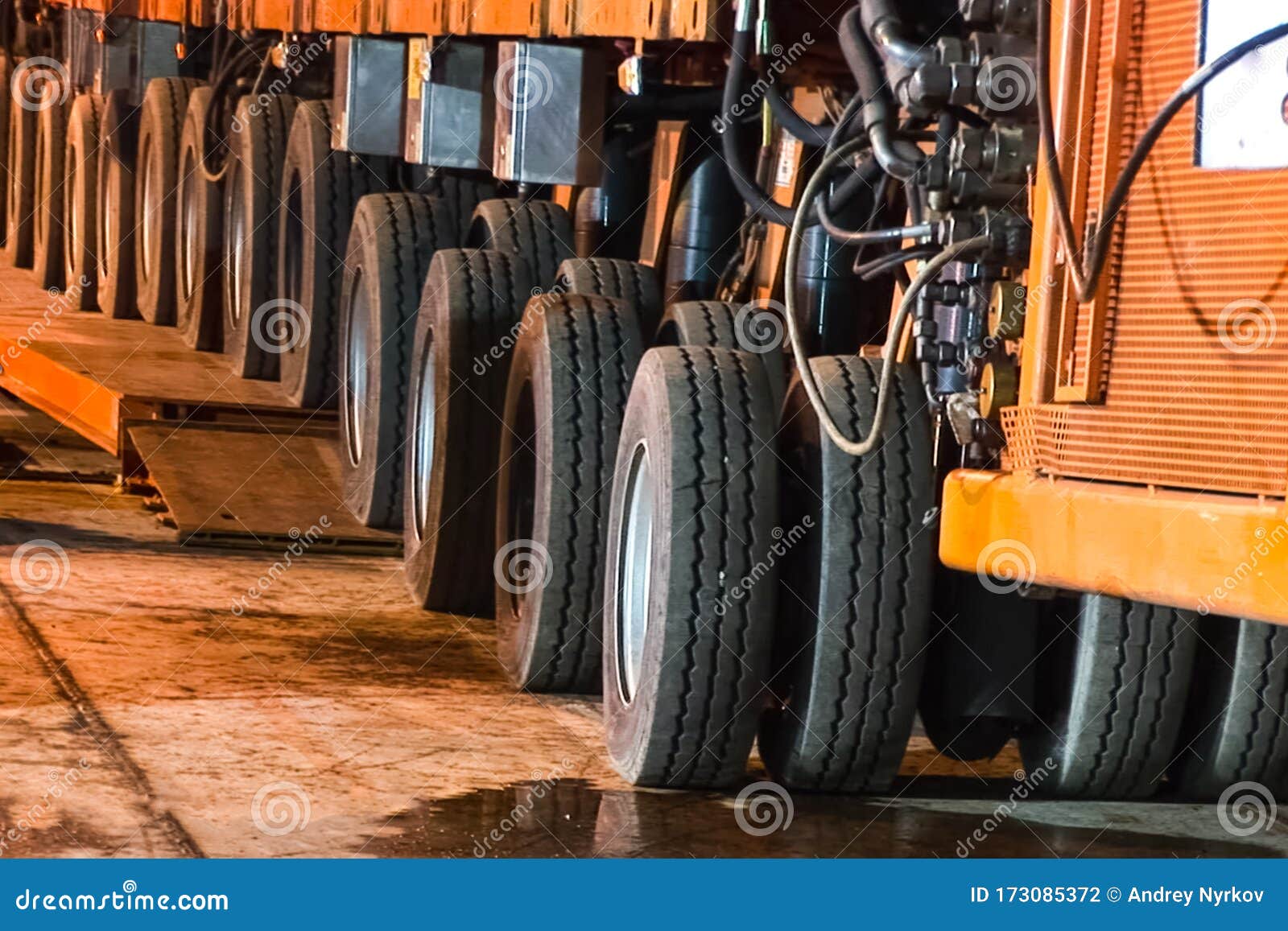 Transporter Wheels To Move Heavy Bulk Stock Photo - Image of truck ...