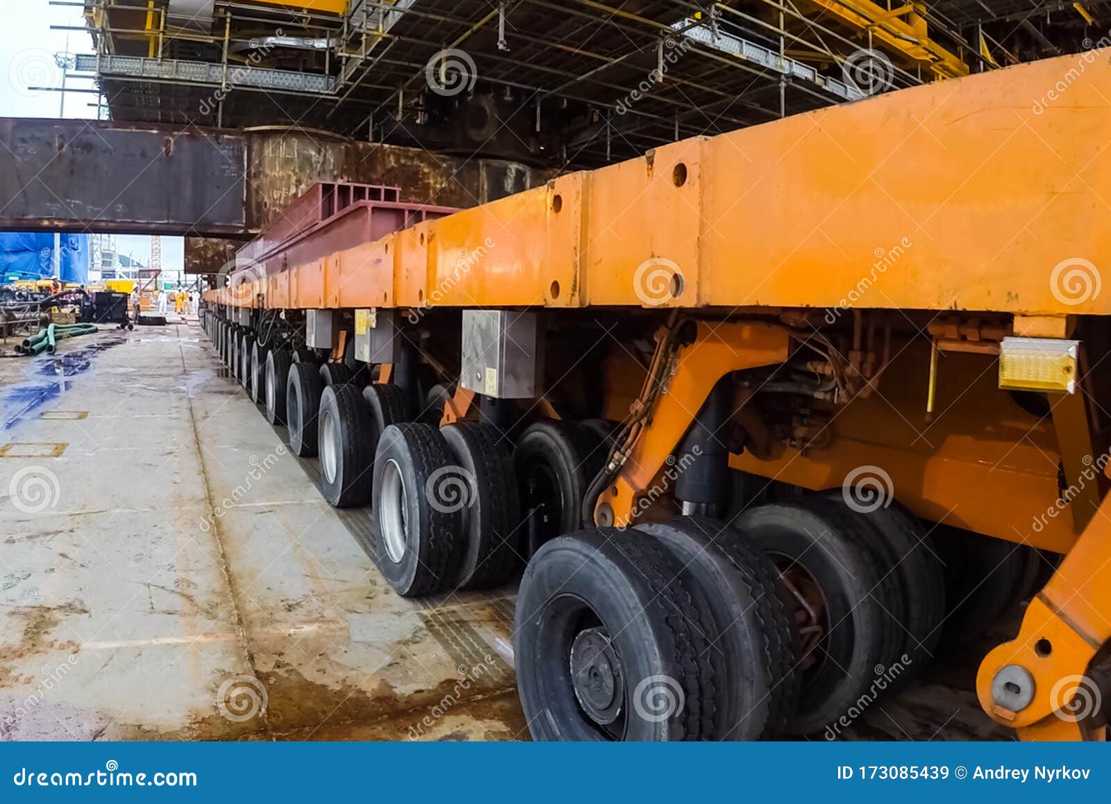 Transporter Wheels To Move Heavy Bulk Stock Image - Image of work, semi ...