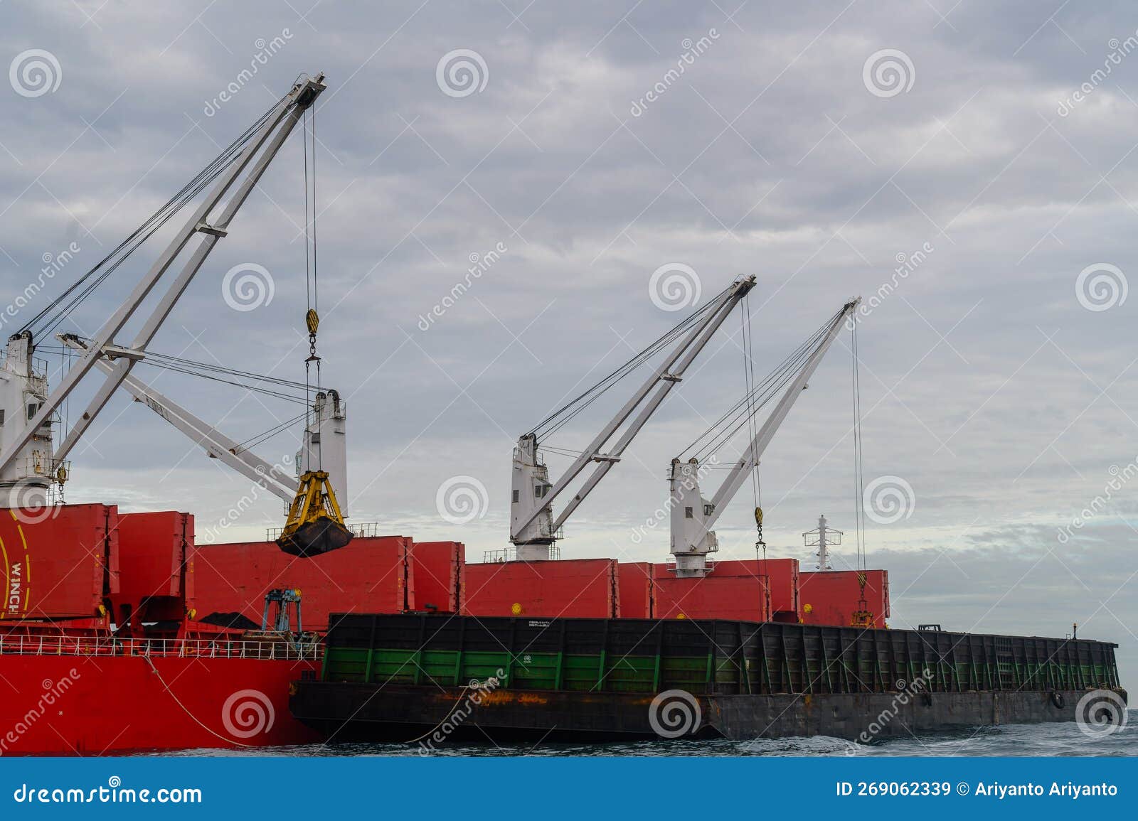 Transporting Coal into Large Ships in the Middle of the Sea Editorial ...
