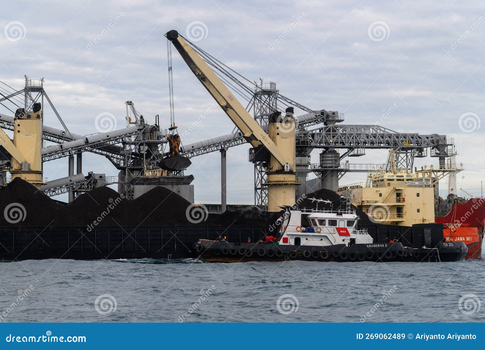 Transporting Coal into Large Ships in the Middle of the Sea Editorial ...