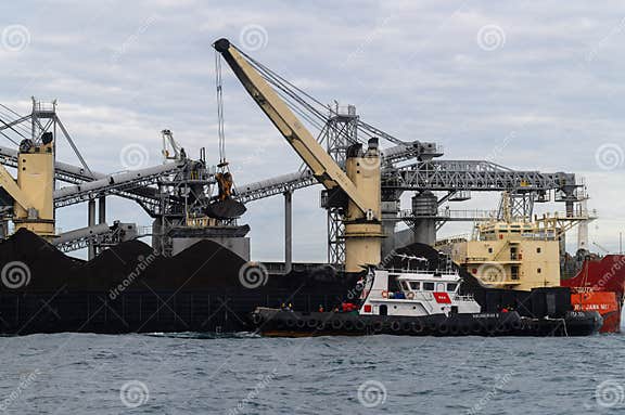 Transporting Coal into Large Ships in the Middle of the Sea Editorial ...