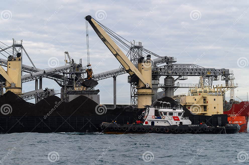 Transporting Coal into Large Ships in the Middle of the Sea Editorial ...