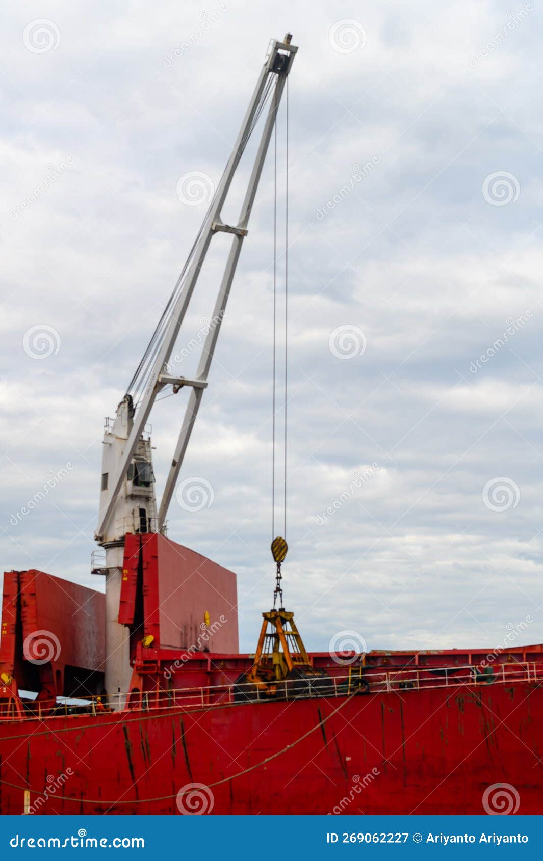 Transporting Coal into Large Ships in the Middle of the Sea Stock Image ...