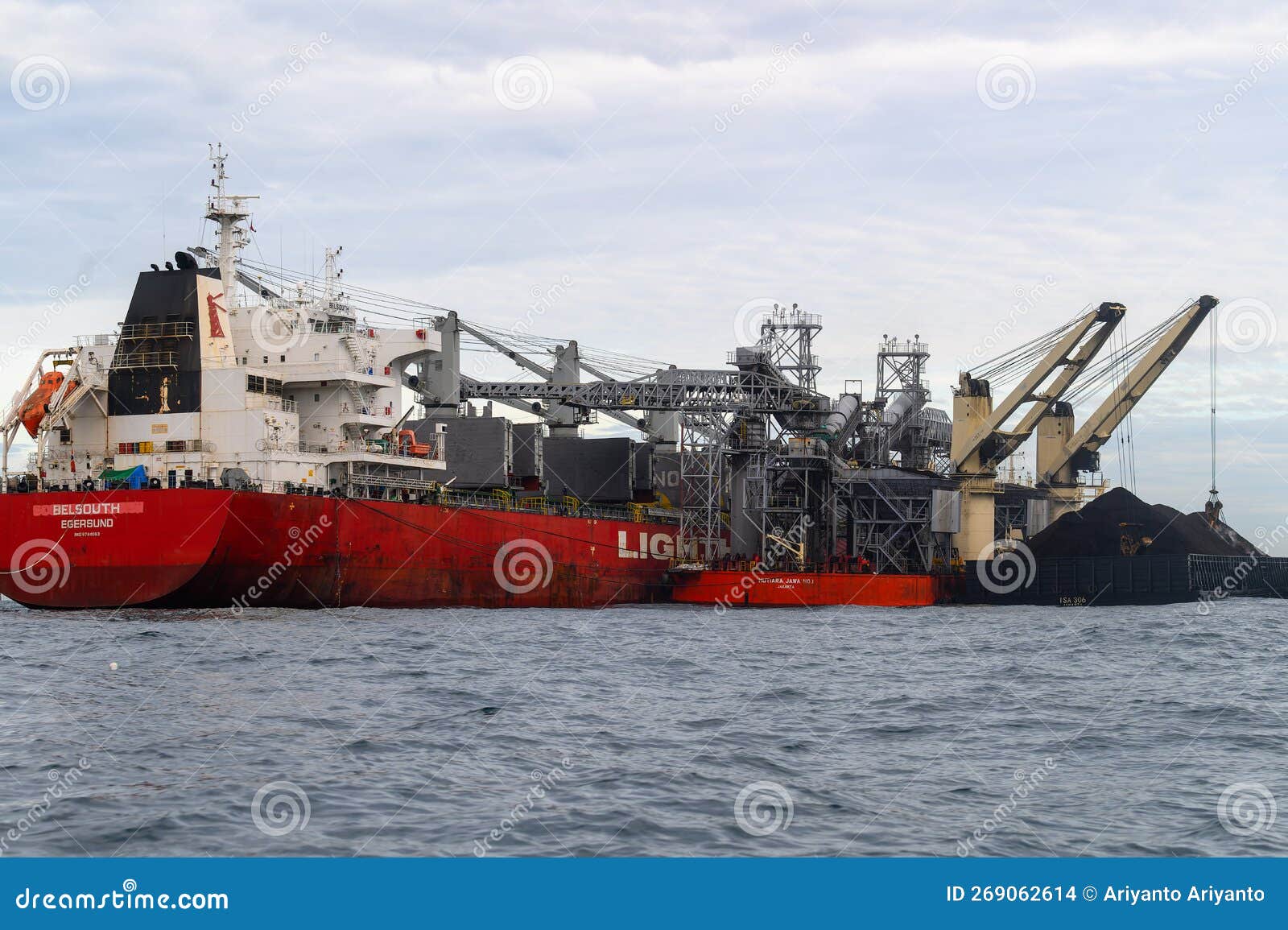 Transporting Coal into Large Ships in the Middle of the Sea Editorial ...