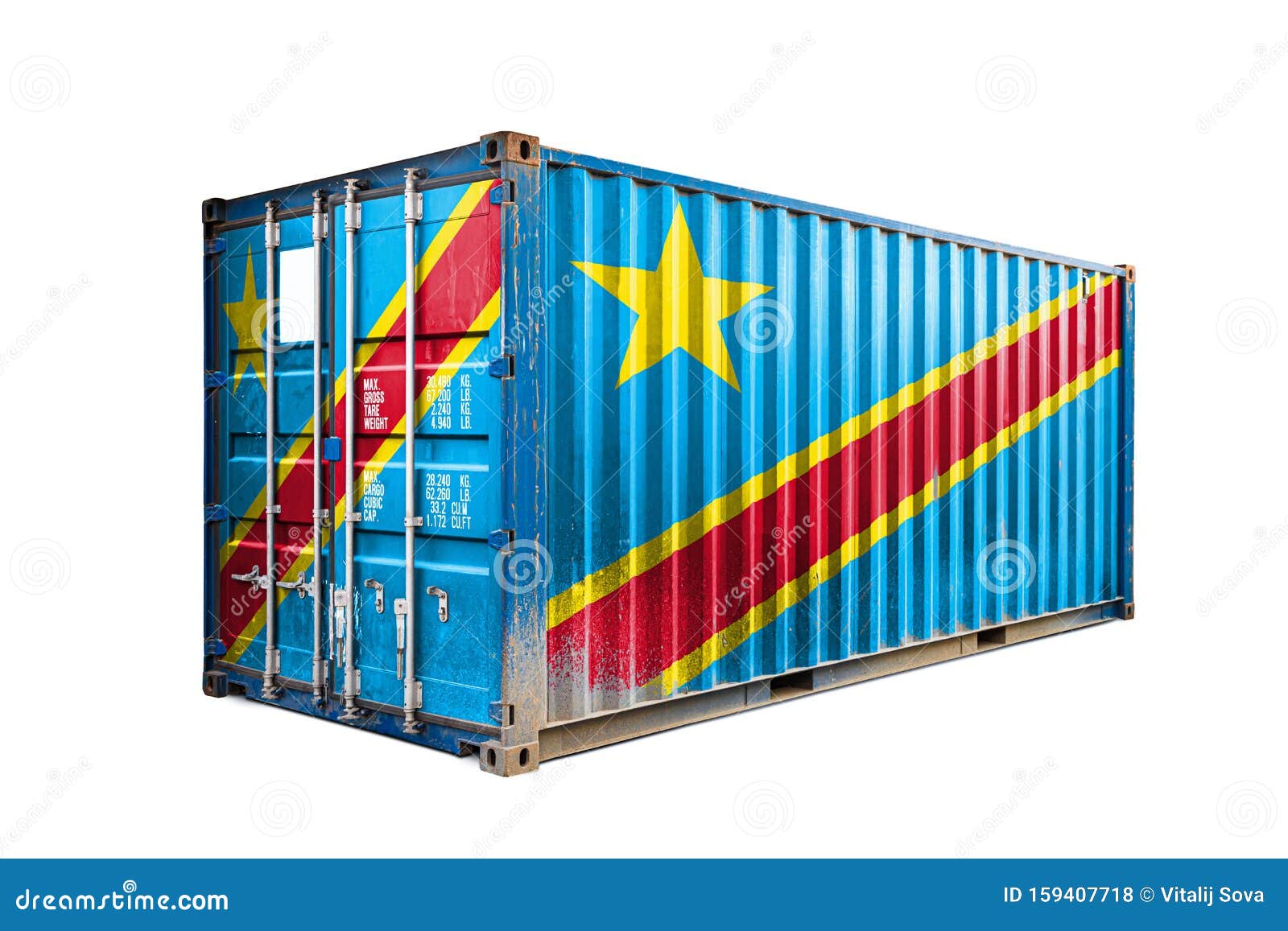 The Transporting Container with the National Flag Stock Photo - Image ...