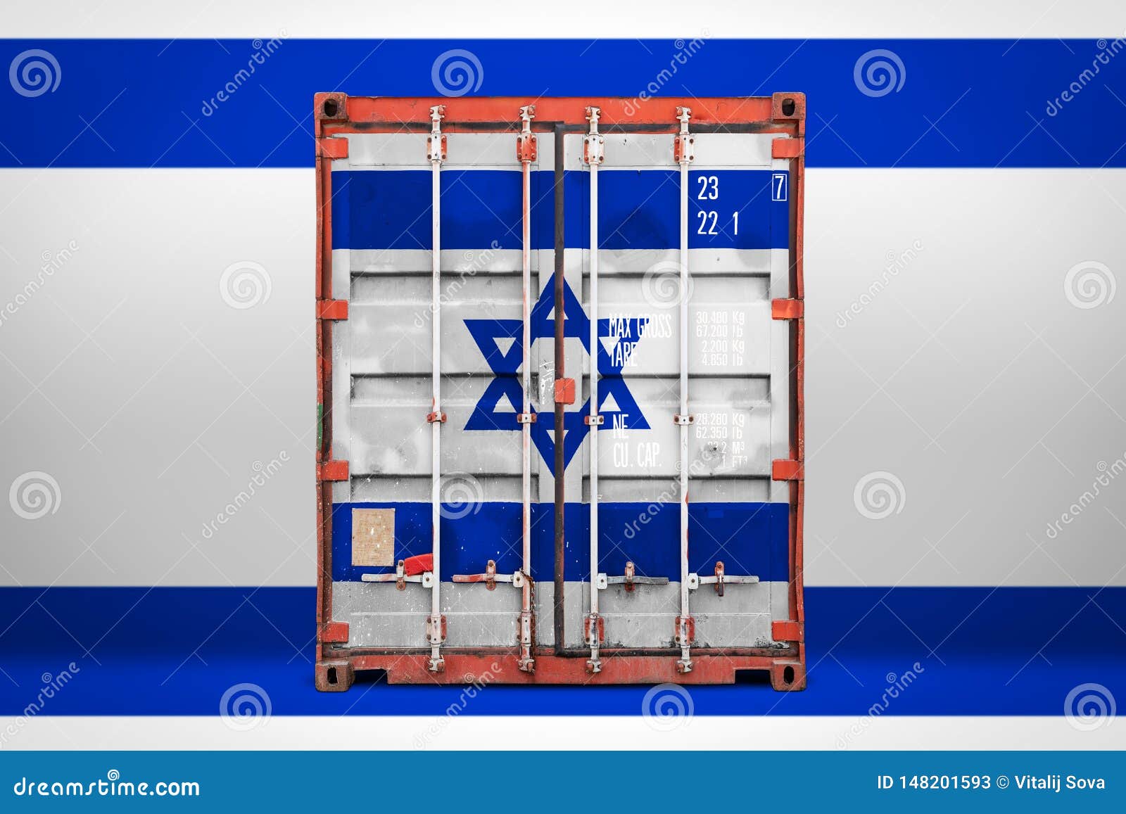 The Transporting Container with the National Flag Stock Image - Image ...