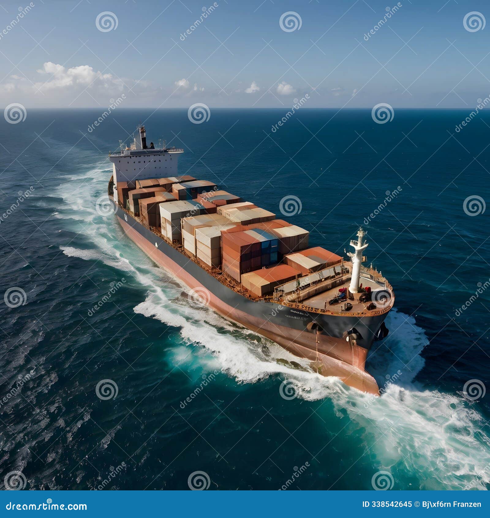 Cargo Marine Container Transport Ship Boat in the Ocean Stock ...