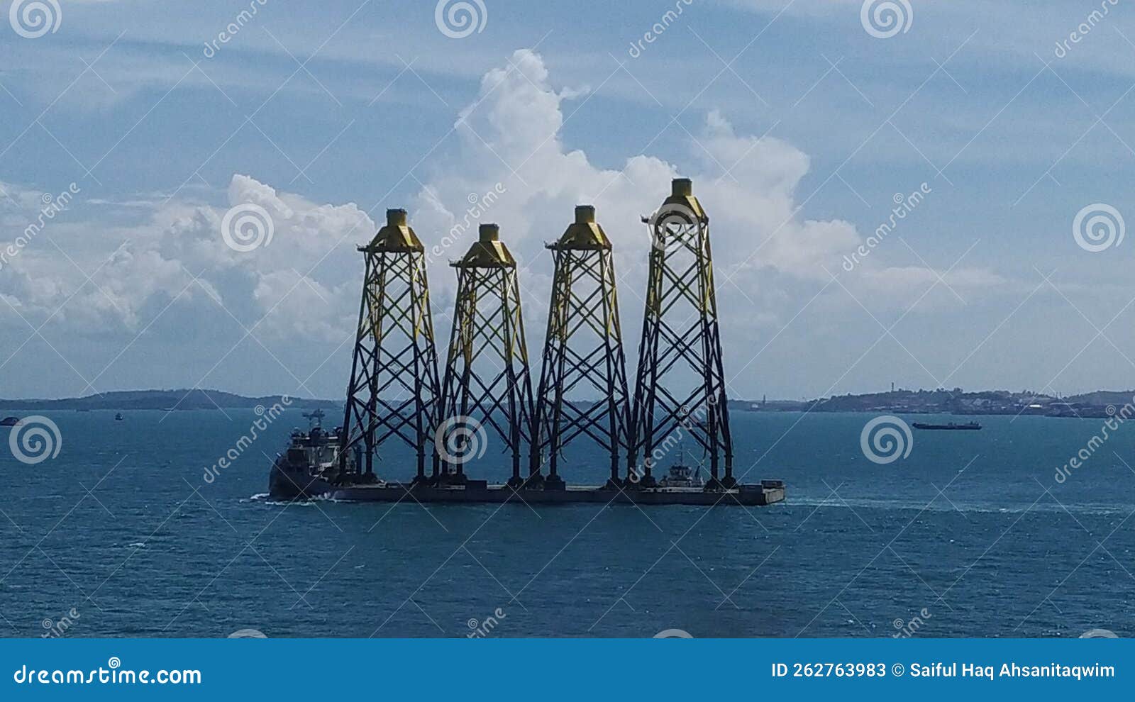 Transporting Offshore Wind Farm Jacket Stock Image - Image of wind ...