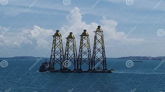 Transporting Offshore Wind Farm Jacket Stock Image - Image of wind ...
