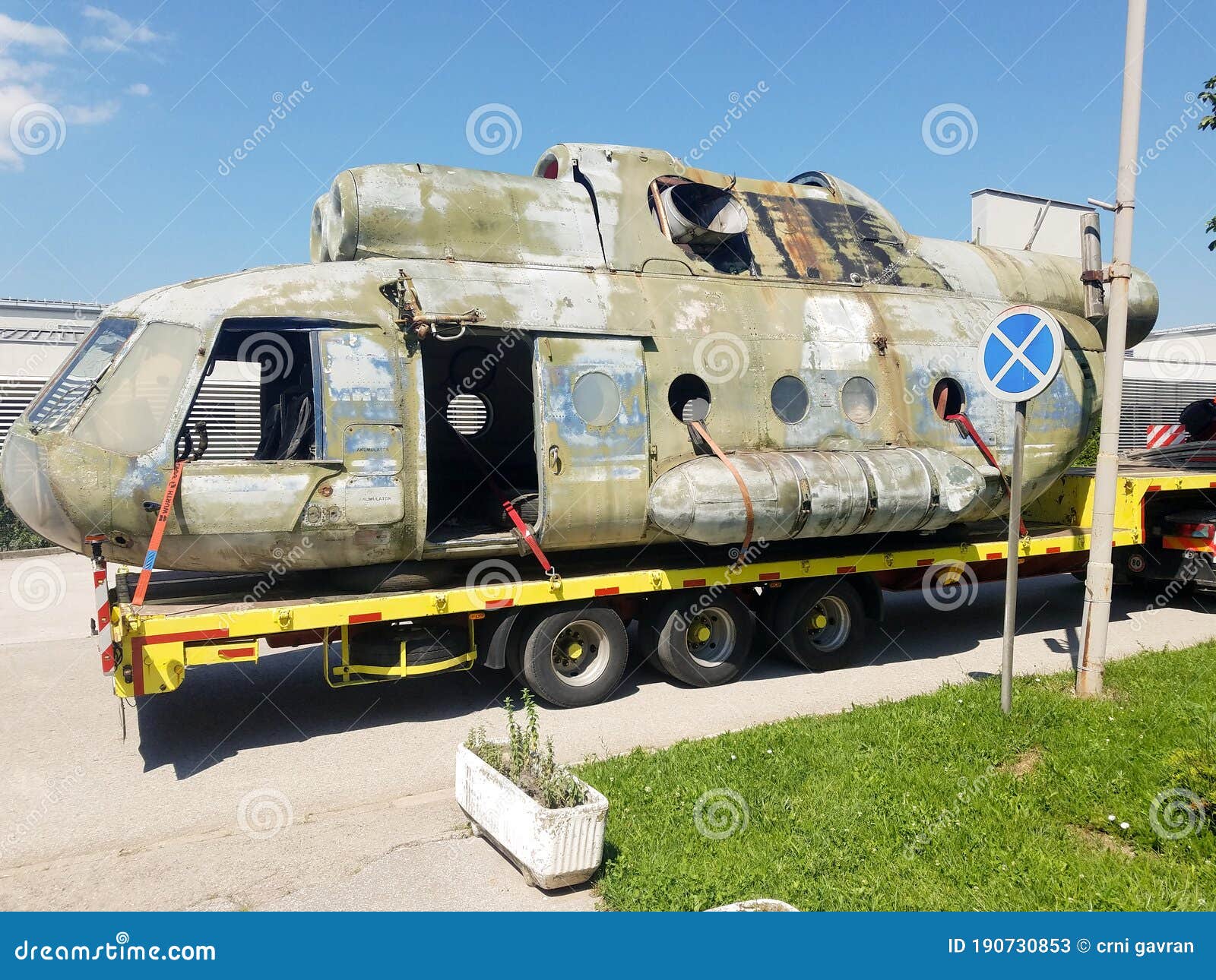 Transporting an Old Helicopter on a Truck Editorial Stock Photo - Image ...