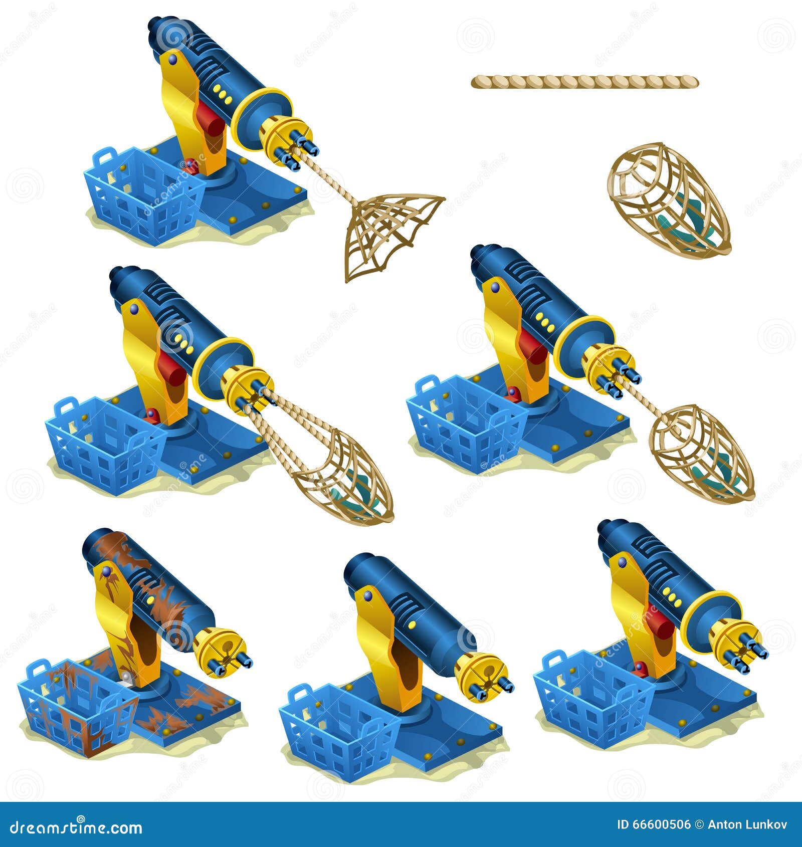 Automatic Trap With A Harpoon Isolated On White Background. Vector ...