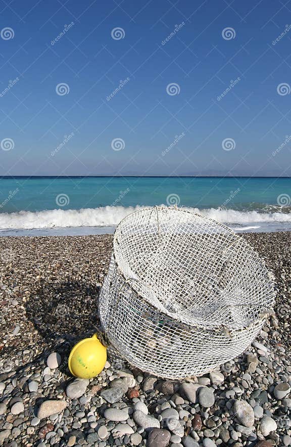 Trap on the Beach stock image. Image of pebbles, rhodes - 7457441