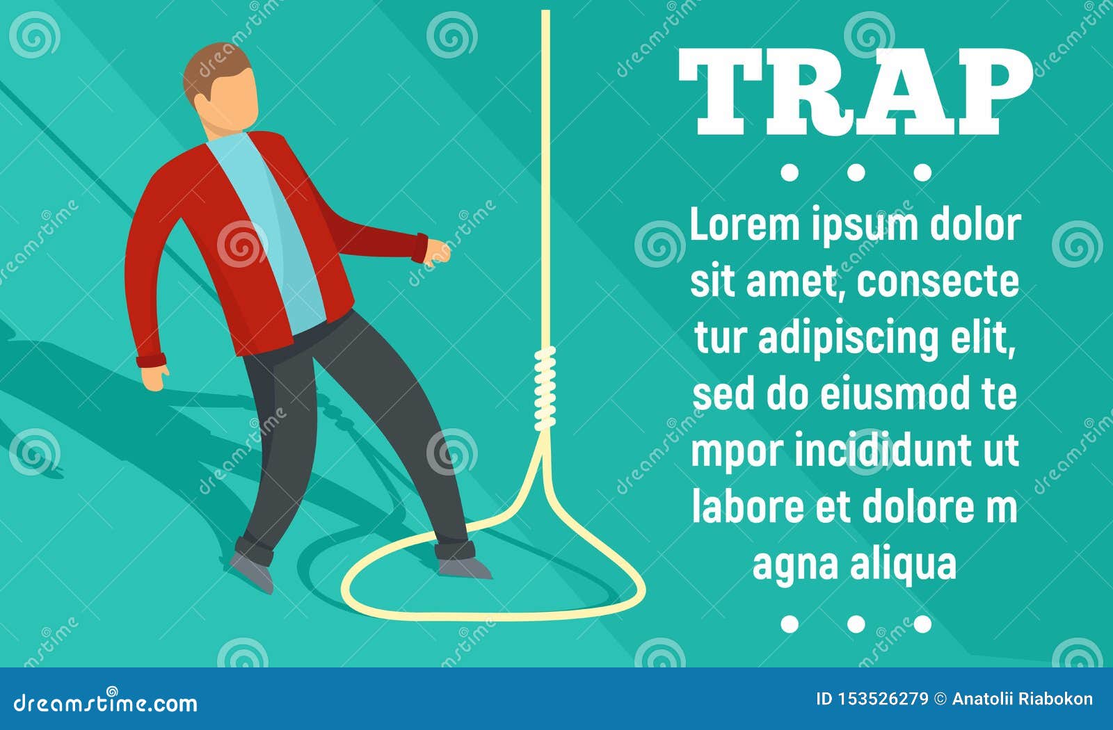 Trap Concept Banner, Flat Style Stock Vector - Illustration of black ...