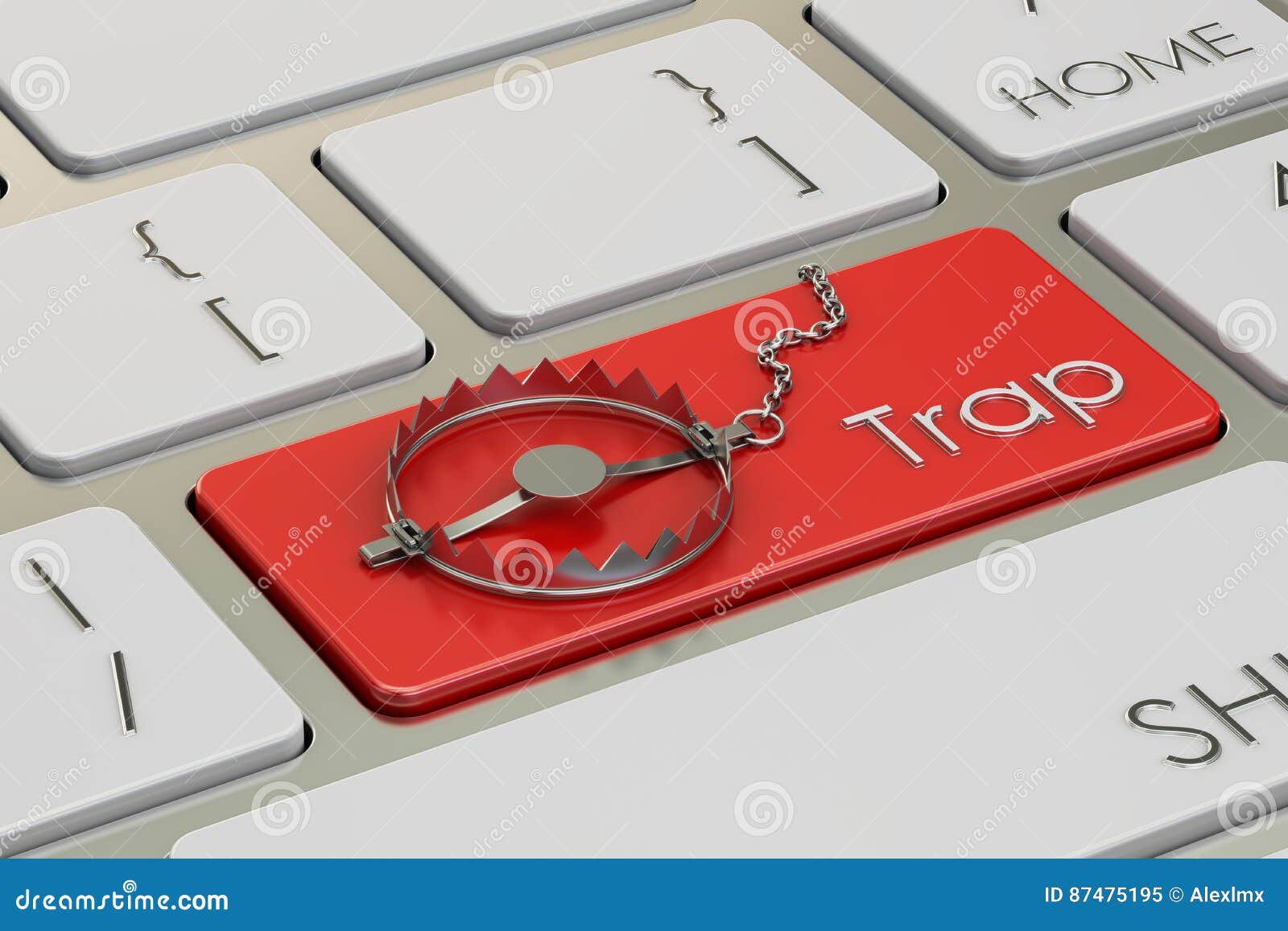 Trap Concept, Button on Keyboard Stock Illustration - Illustration of ...