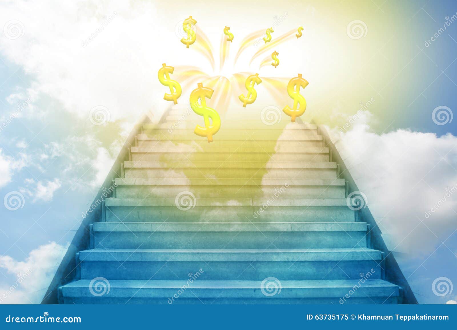 Trap Die Naar Het Geld Stijgen Stock Illustratie - Illustration of ...