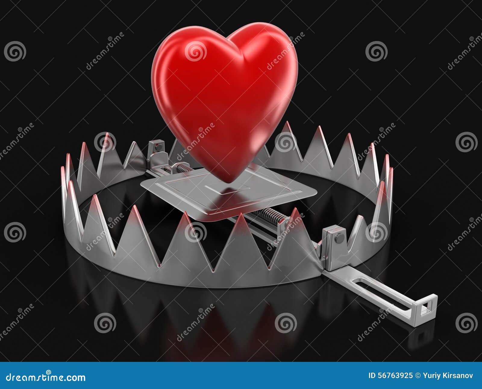 Trap And Heart (clipping Path Included) Royalty-Free Stock Image ...