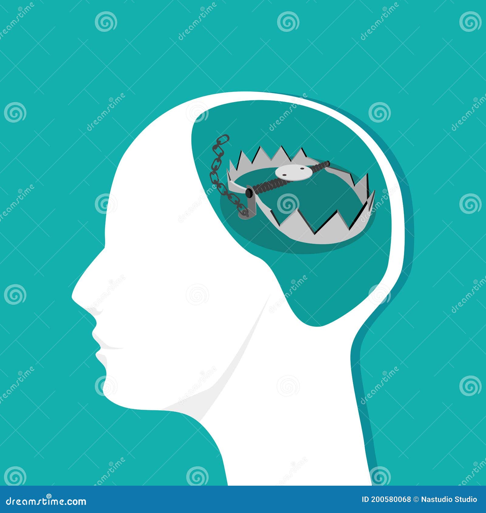 A Trap in the Human Head. Thought Trap Stock Vector - Illustration of ...
