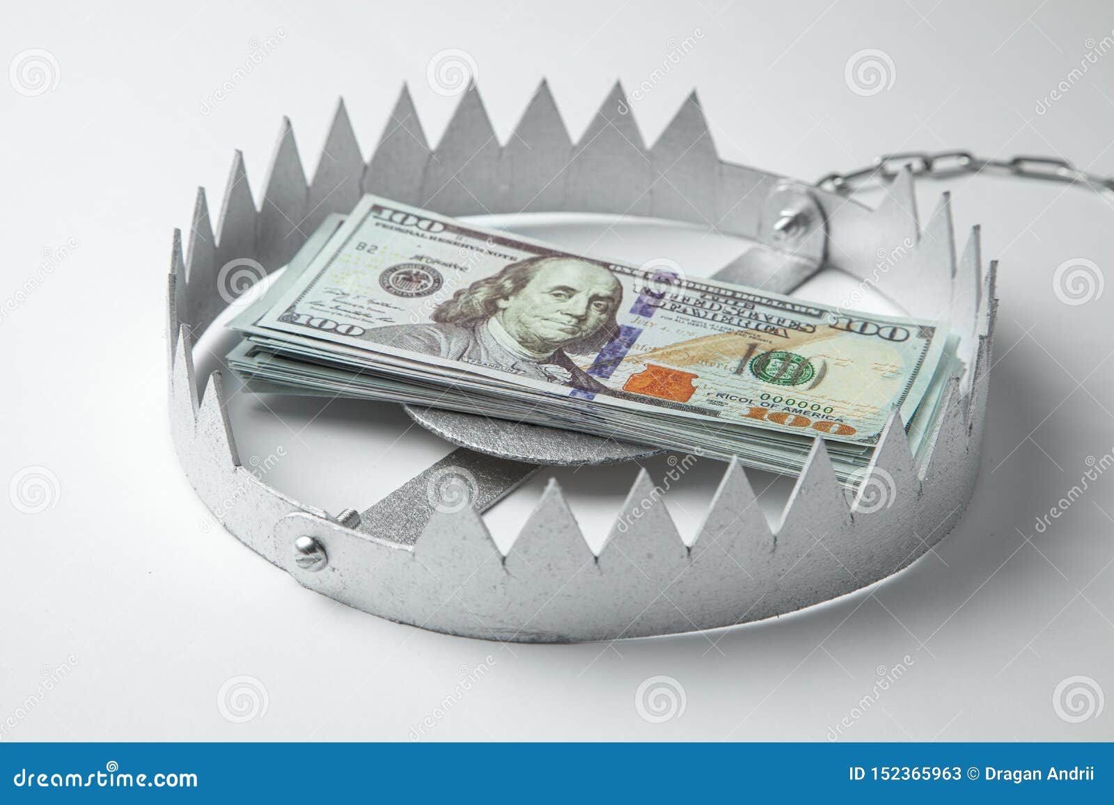 Trap with a Stack of Money. Dangerous Risk for Investment or Deception ...