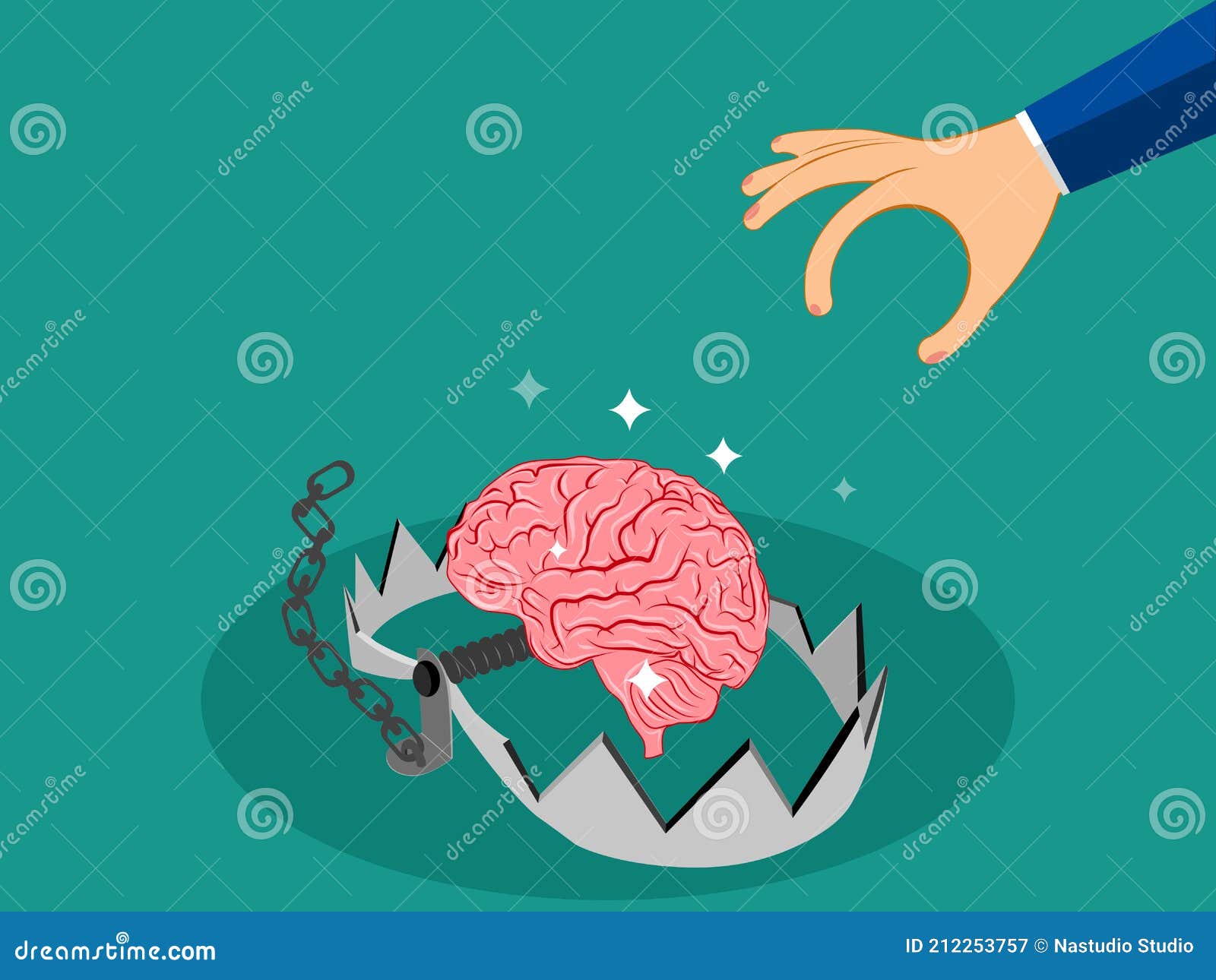 A Trap that Uses the Brain As a Victim. Deception Concept Stock Vector ...