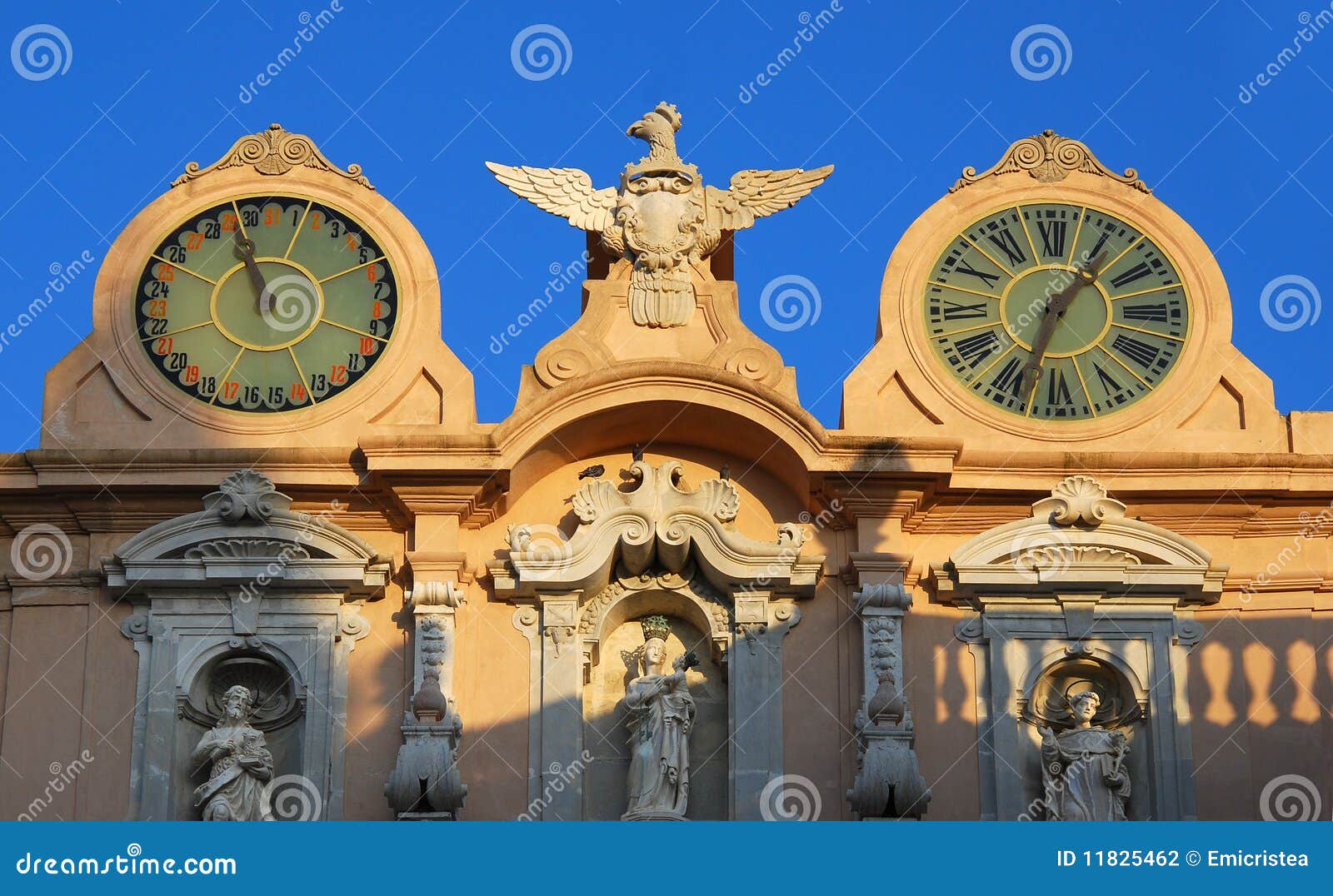 Trapani s Town Hall clocks stock photo. Image of sicily - 11825462