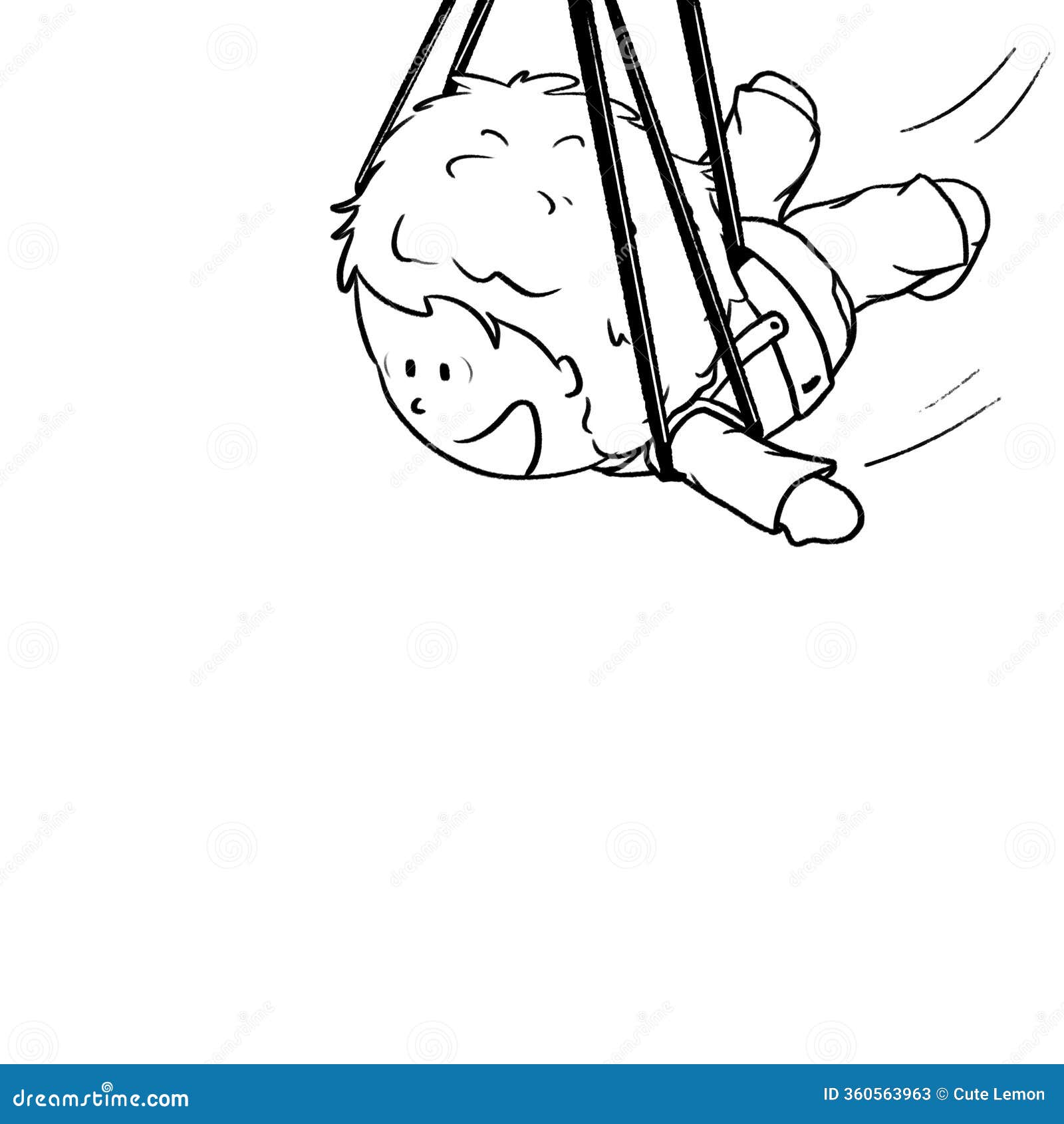 Trapeze Cartoon Isolated Outline Doodle Illustration, Kid Trapeze ...