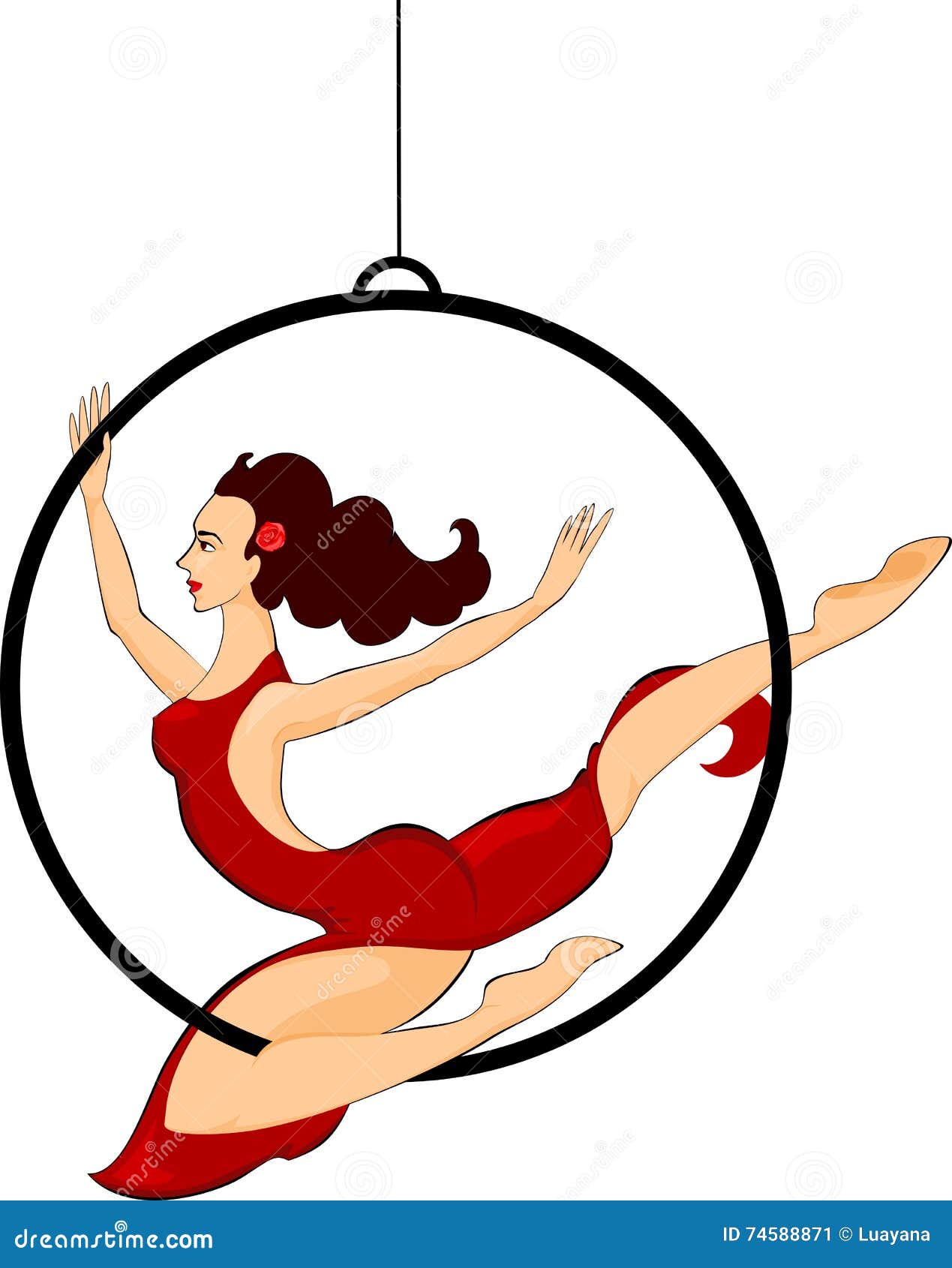 Trapeze artist stock vector. Illustration of silhouette - 74588871