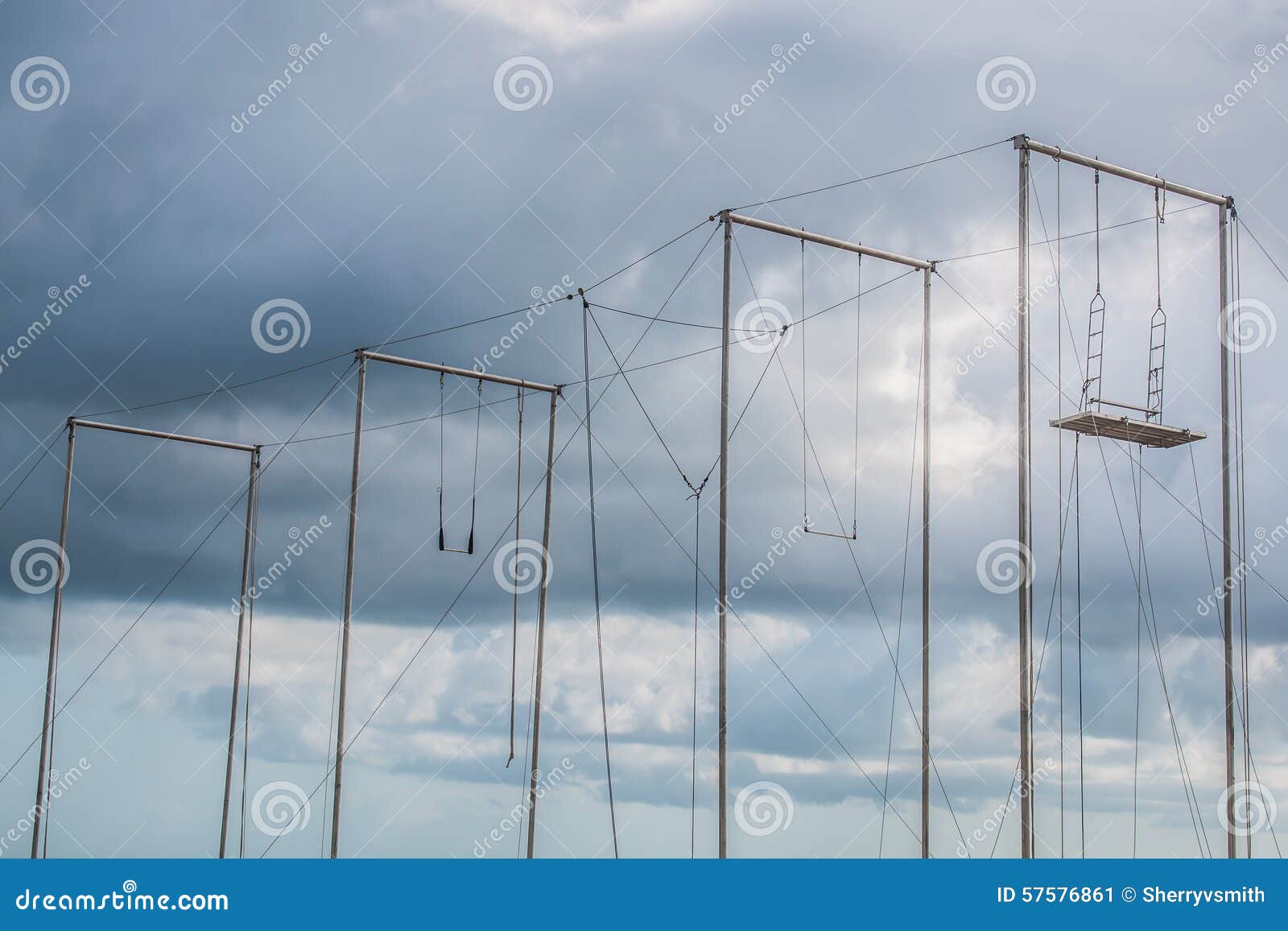 Trapeze Outdoors with Cloudy Sky Stock Image - Image of dangerous ...