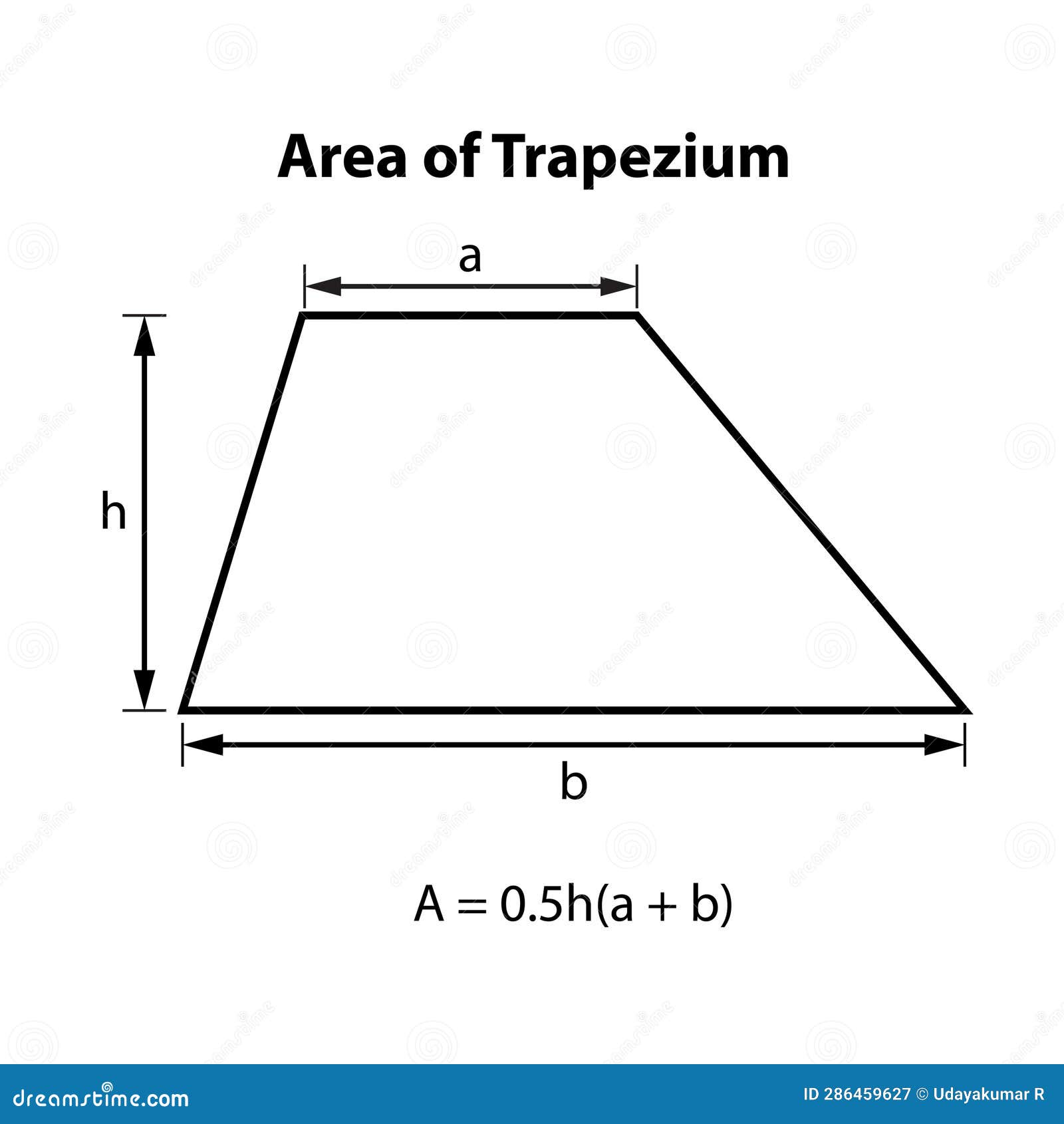 Trapezium Area Formula. Geometric Shapes Stock Vector - Illustration of ...