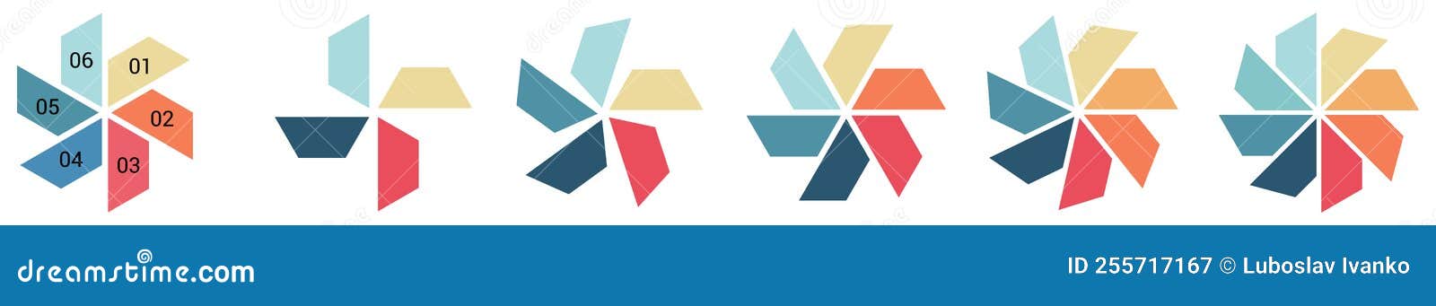 Trapezium or Trapezoids Arranged in Circle Pattern - Version with Four ...