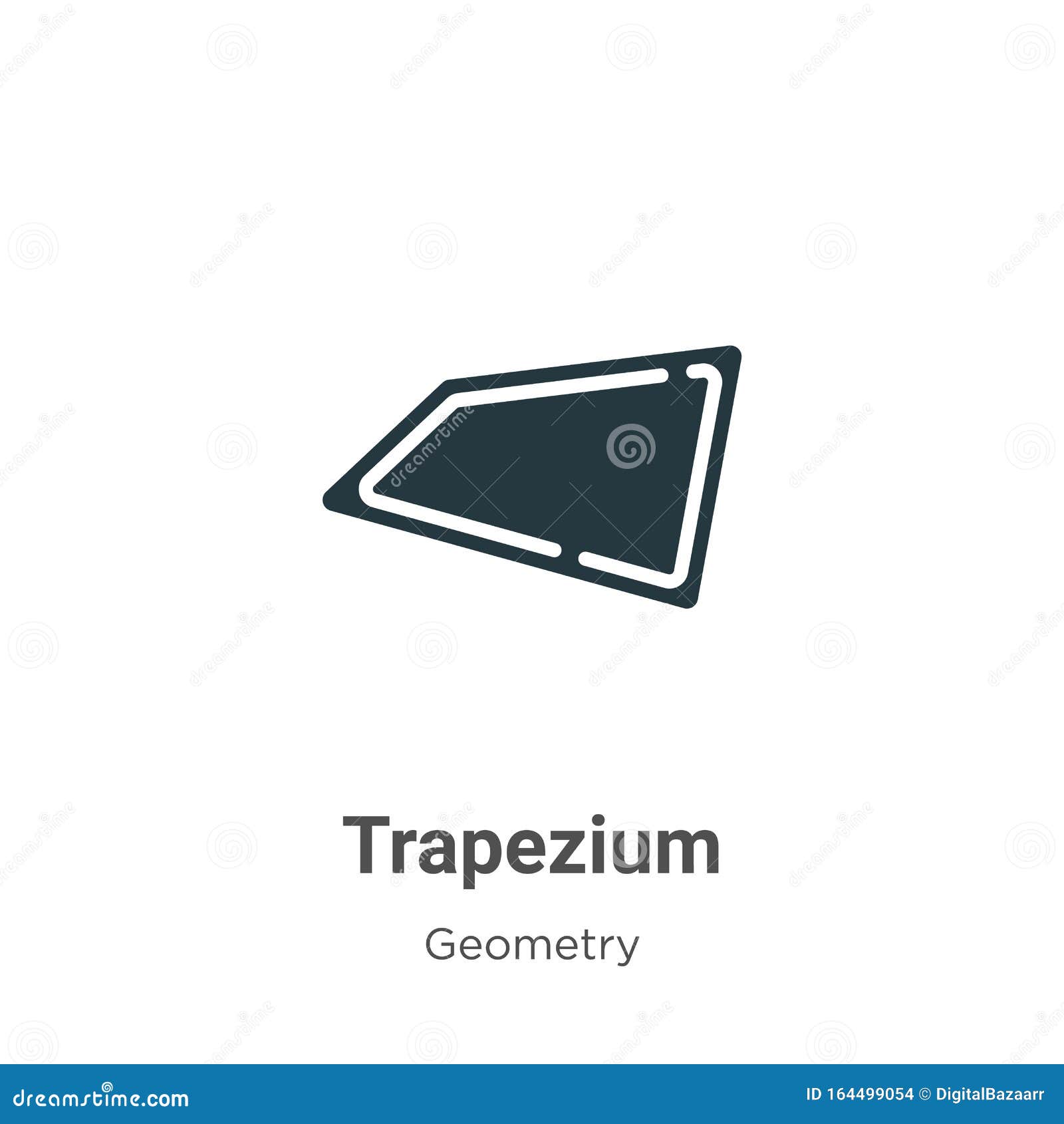 Trapezium Vector Icon on White Background. Flat Vector Trapezium Icon ...