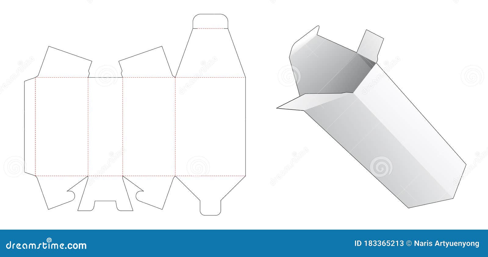Trapezoid Box Packaging Die Cut Template Vector Illustration ...