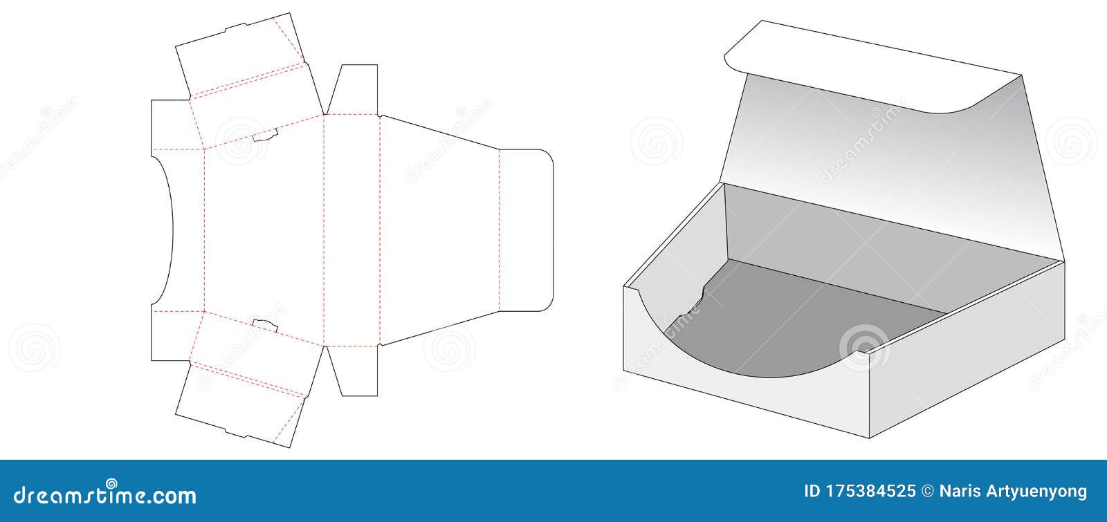 Trapezoid Shaped Packaging Box Gift Box Die Cut Template Stock Vector ...