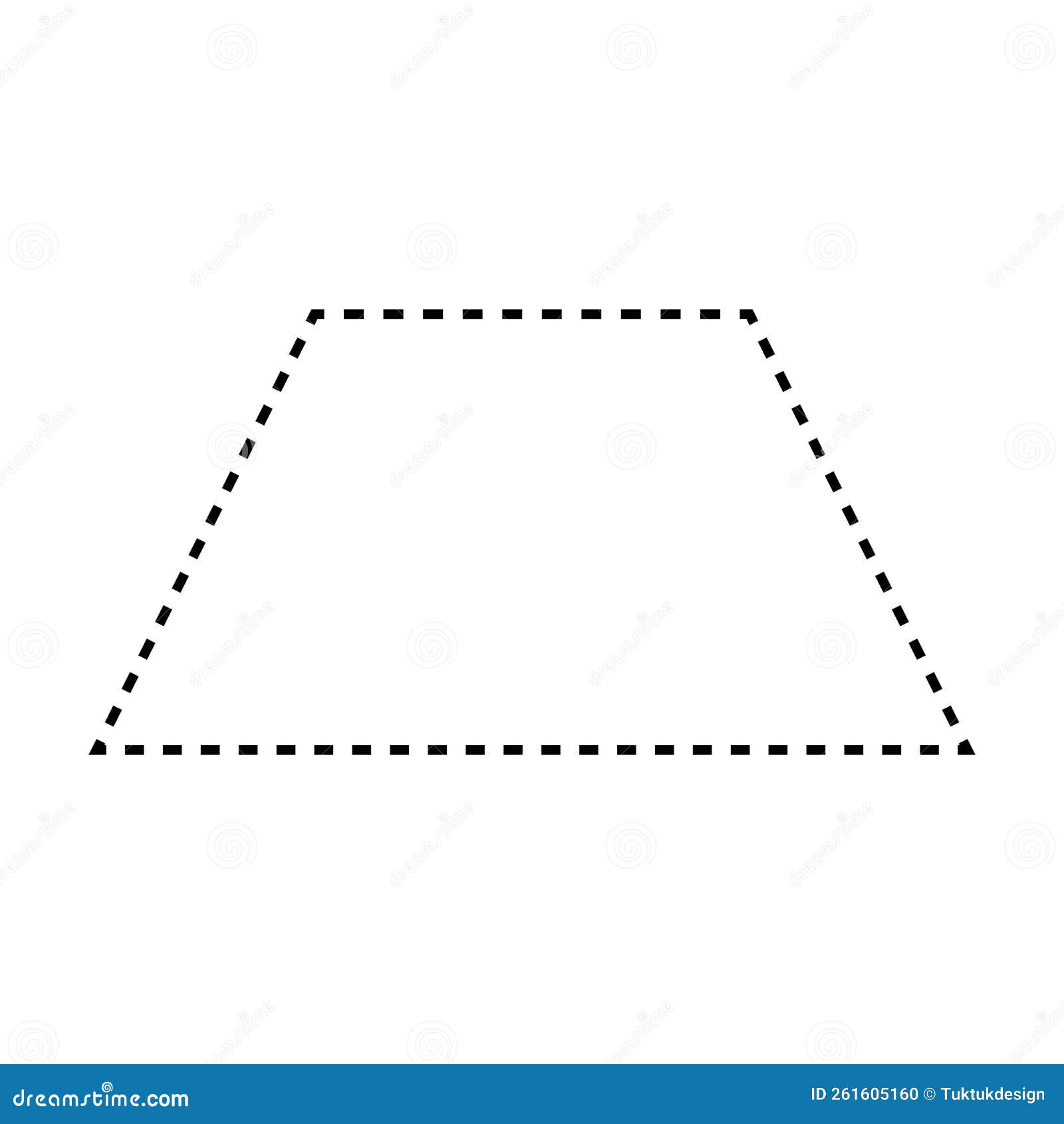 Trapezoid or Trapezium Shape Dashed Symbol Vector Icon for Creative ...