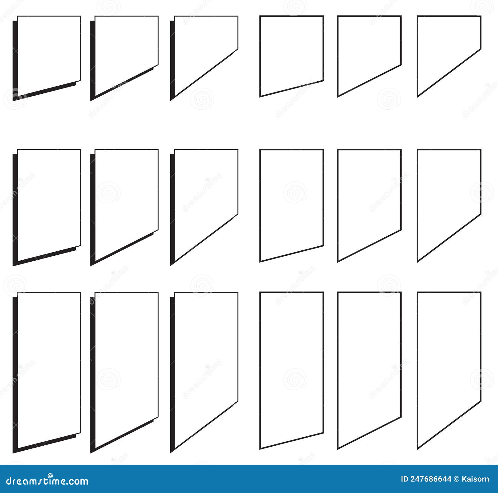 Trapezoid or Trapezium Shape with Shadow and Outline Stock Vector ...