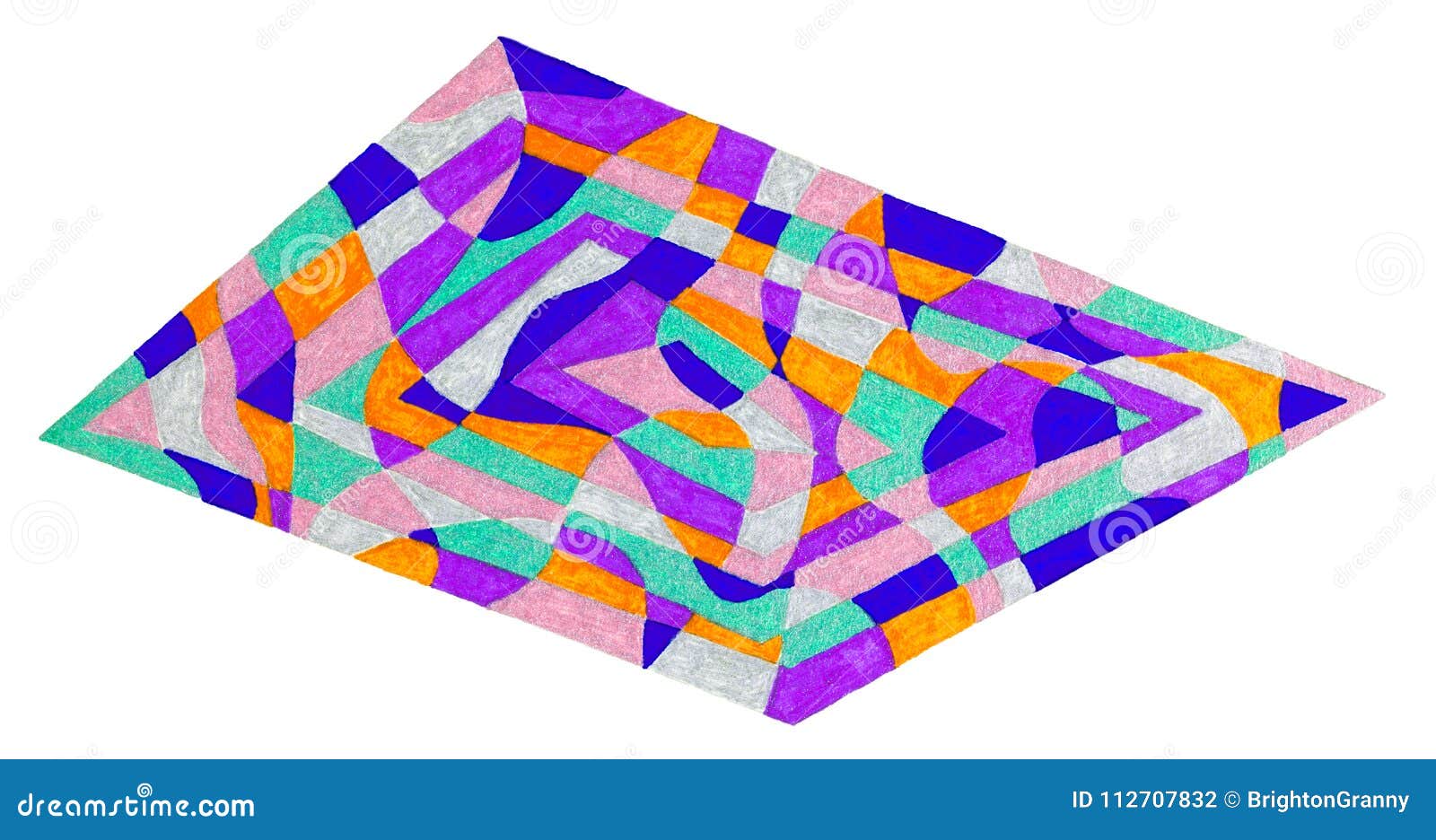 Colored Trapezoid Concrete Tiles Pavement With Rounded Corners In ...