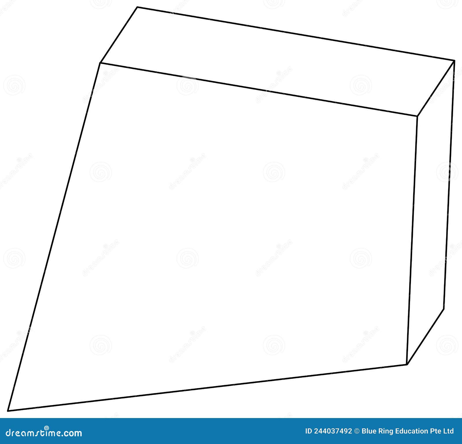 Trapezoidal Prism Shape Doodle Outline for Colouring Stock Vector ...