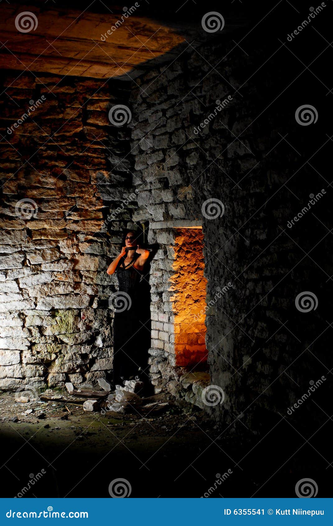 Trapped Goth Girl stock image. Image of ruined, model - 6355541