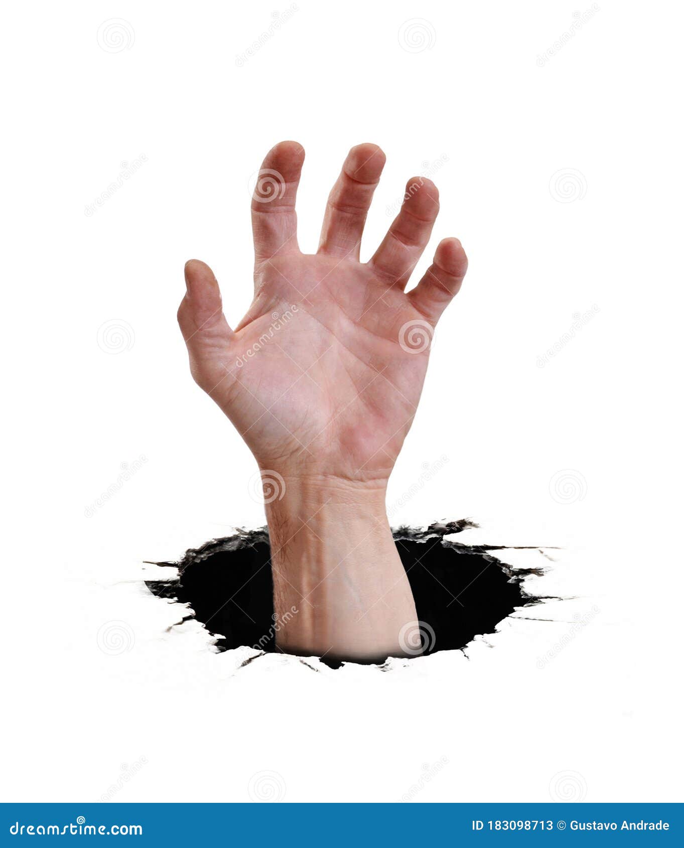 Trapped hand on black hole stock image. Image of male - 183098713