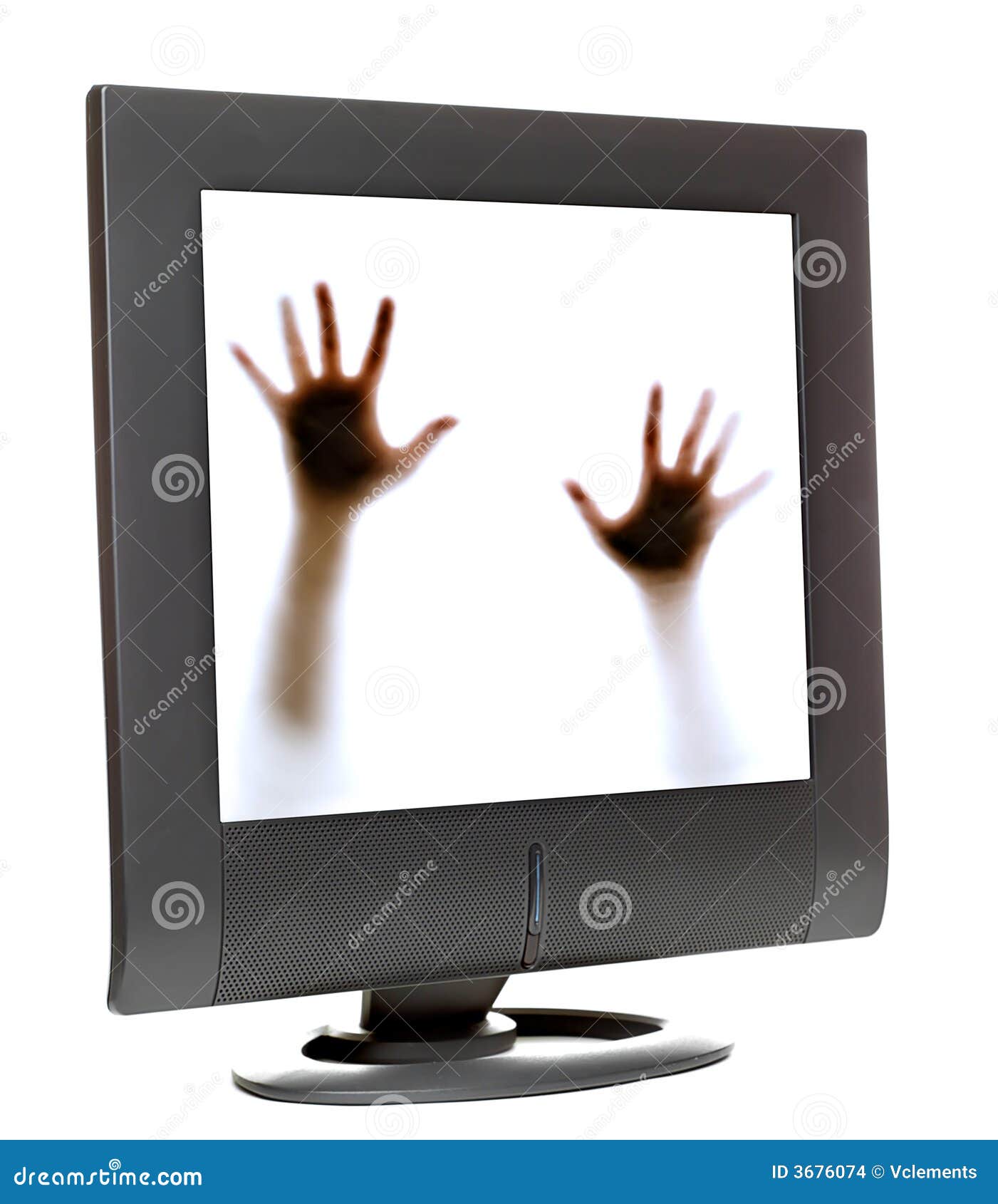 Trapped Inside a Computer Monitor Stock Photo - Image of electronics ...
