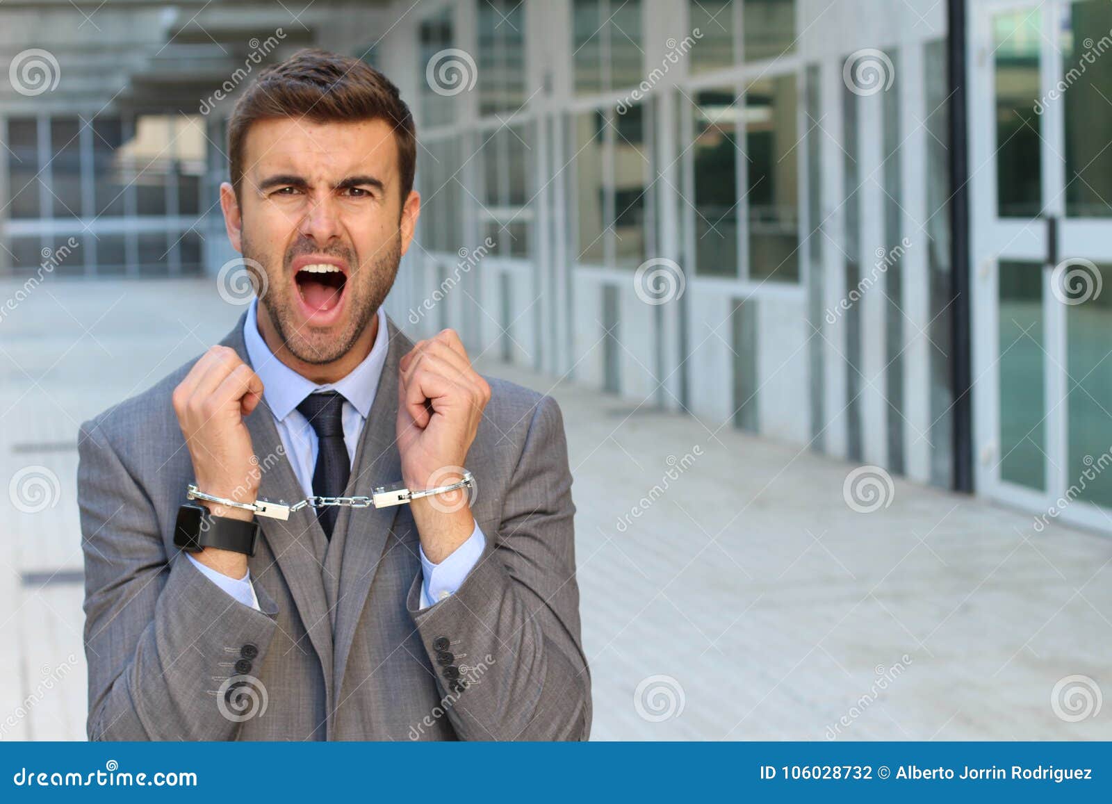 Trapped Man in Office Space Stock Photo - Image of caucasian, custody ...