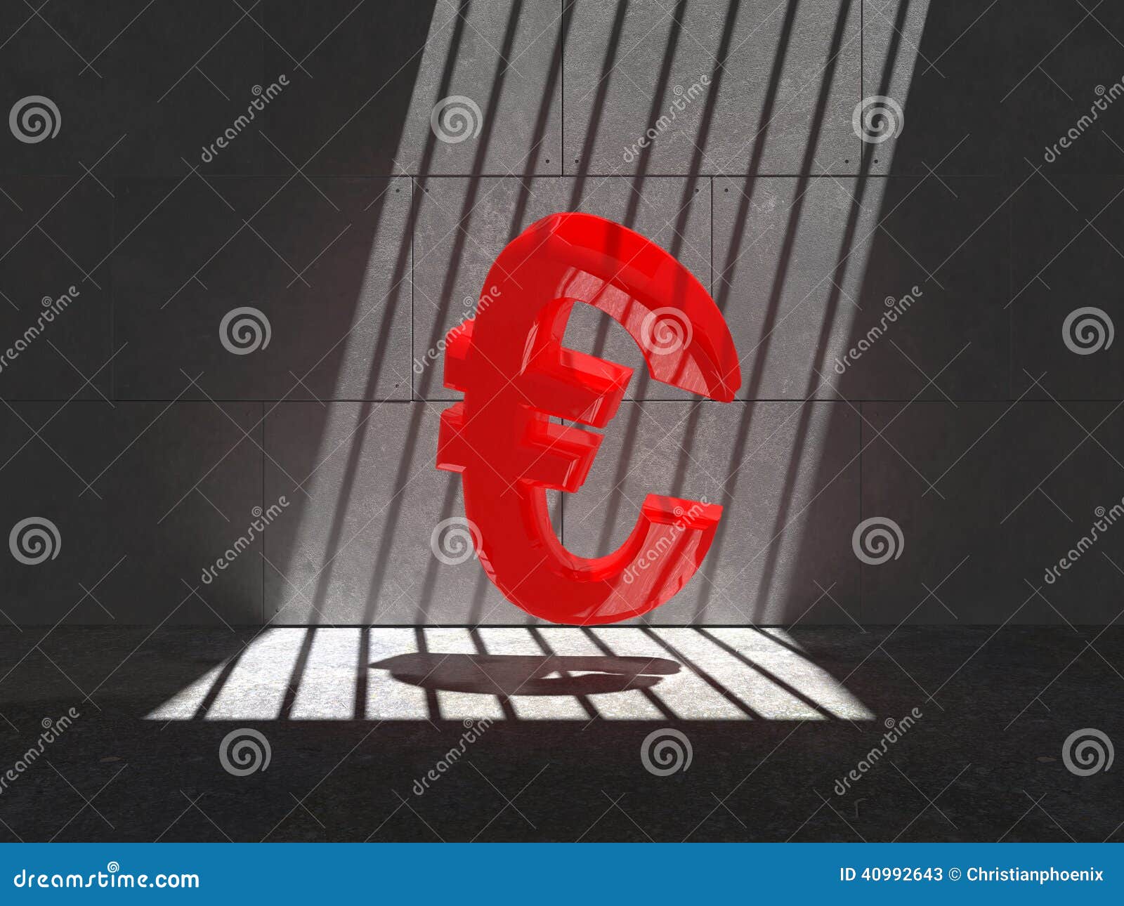 Trapped red Euro symbol stock illustration. Illustration of gold - 40992643