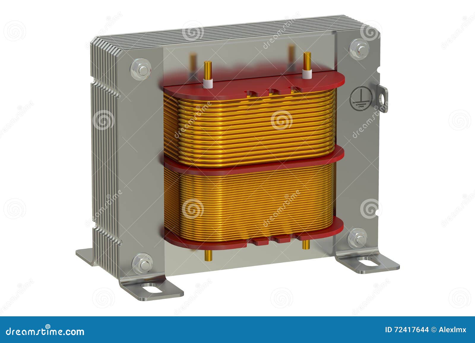 Trasformatore Elettrico, Rappresentazione 3D Illustrazione di Stock ...