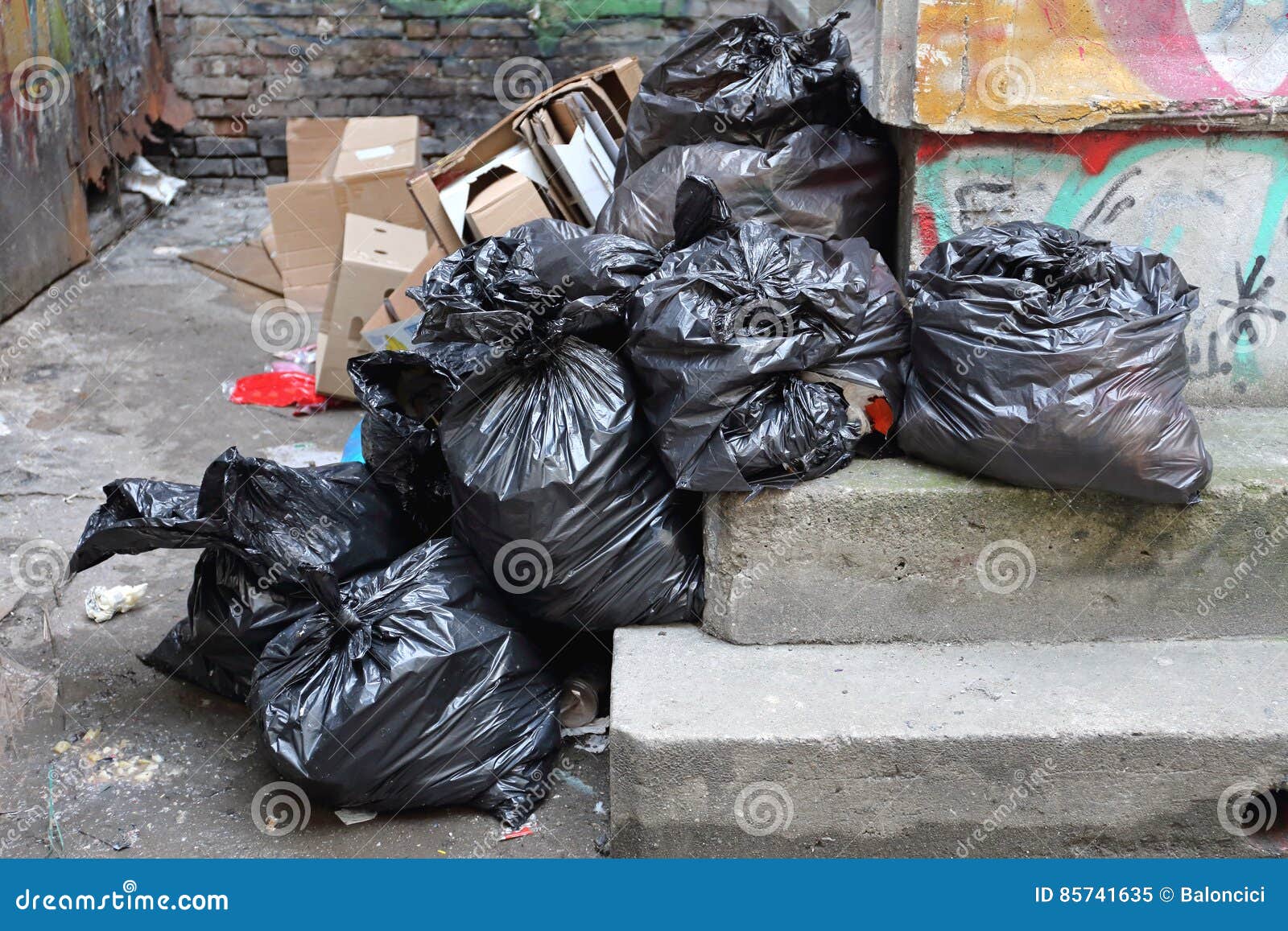 Trash Bags stock image. Image of pile, litter, heap, trash - 85741635