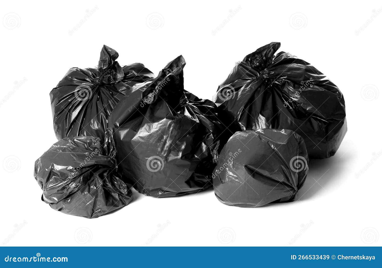 Trash Bags Full of Garbage Isolated on White Stock Image - Image of ...