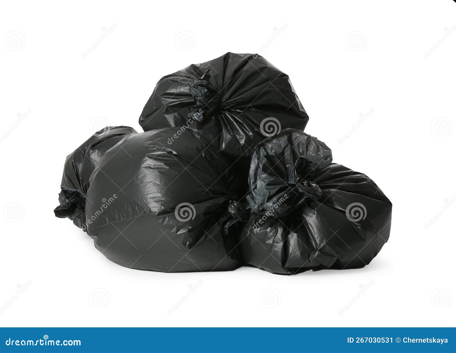 Trash Bags Full of Garbage Isolated on White Stock Image - Image of ...