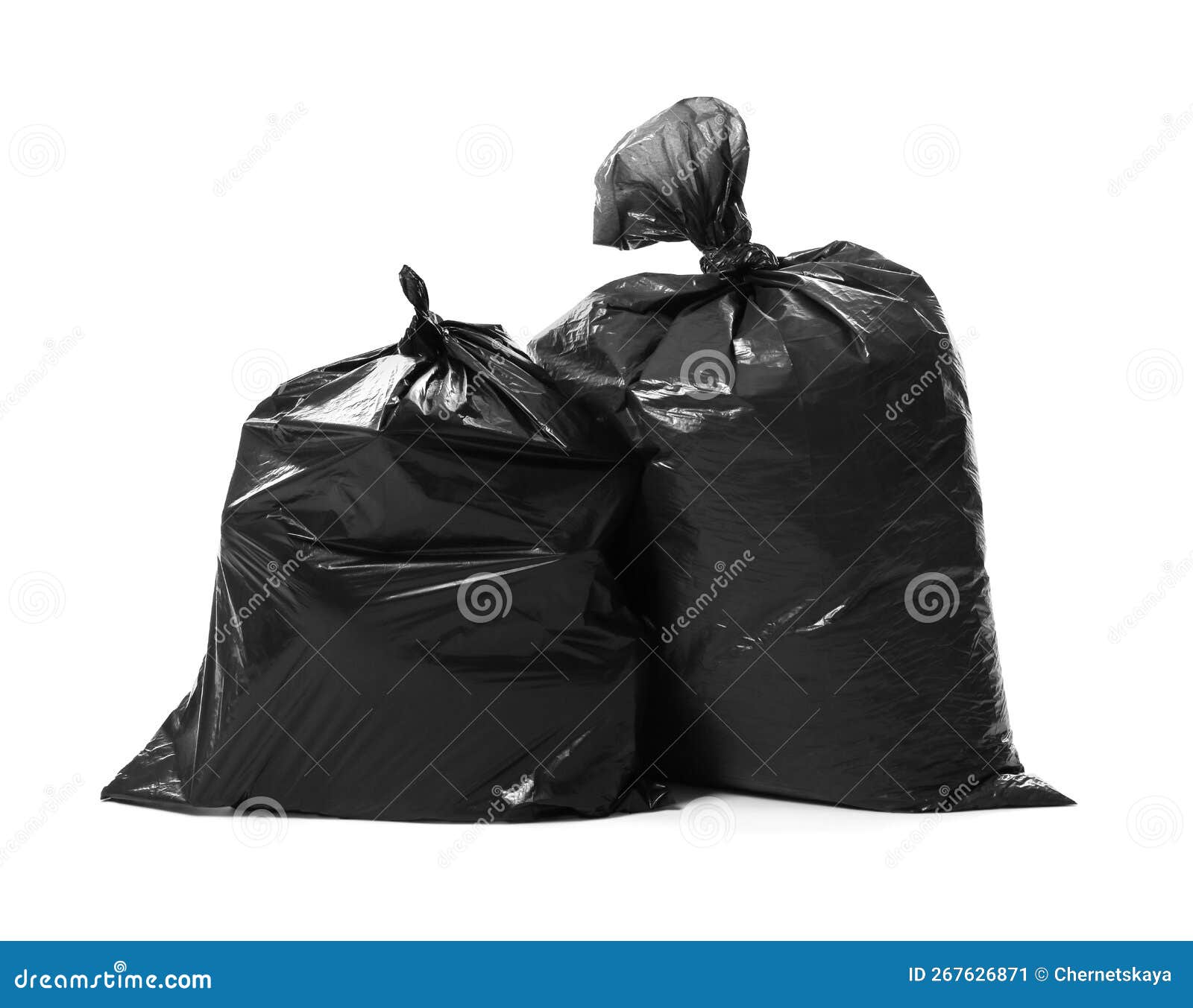 Trash Bags Full of Garbage Isolated on White Stock Image - Image of ...